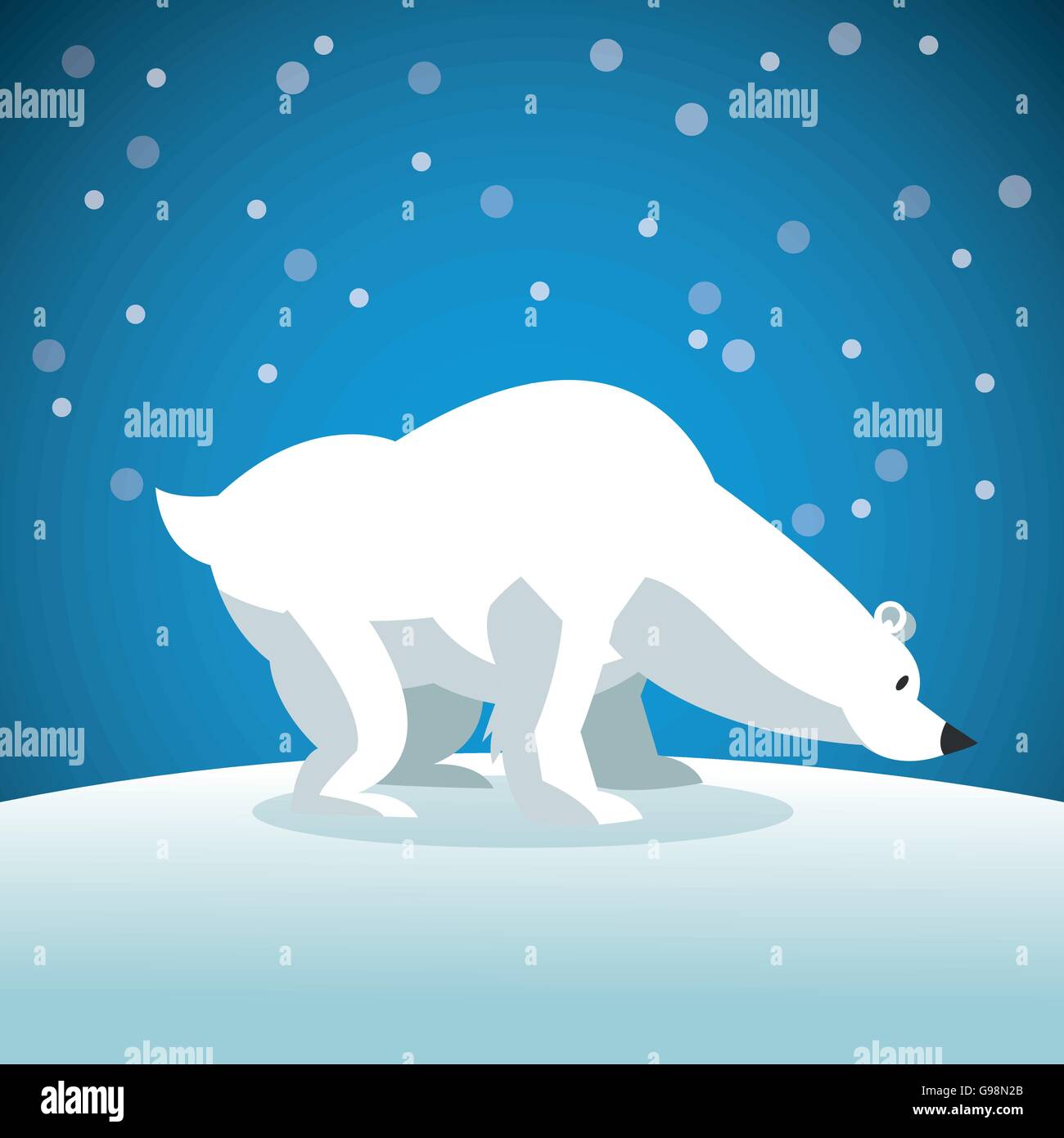 Snowbear icon. Snowing background. Vector graphic Stock Vector Image ...