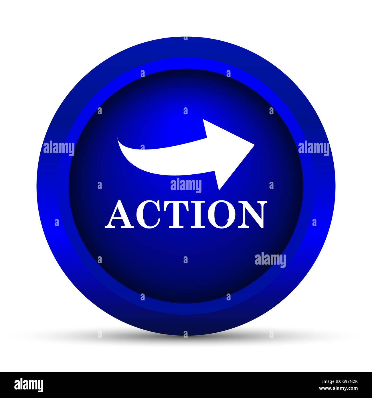 Action icon. Internet button on white background Stock Photo - Alamy