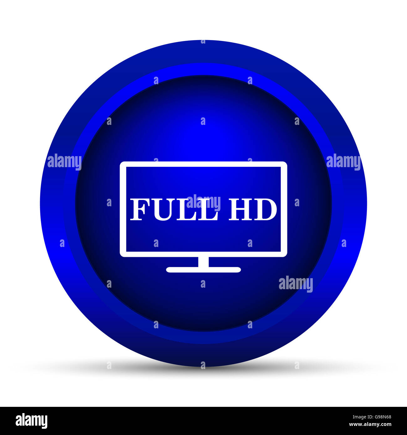 Full HD icon. Internet button on white background Stock Photo - Alamy