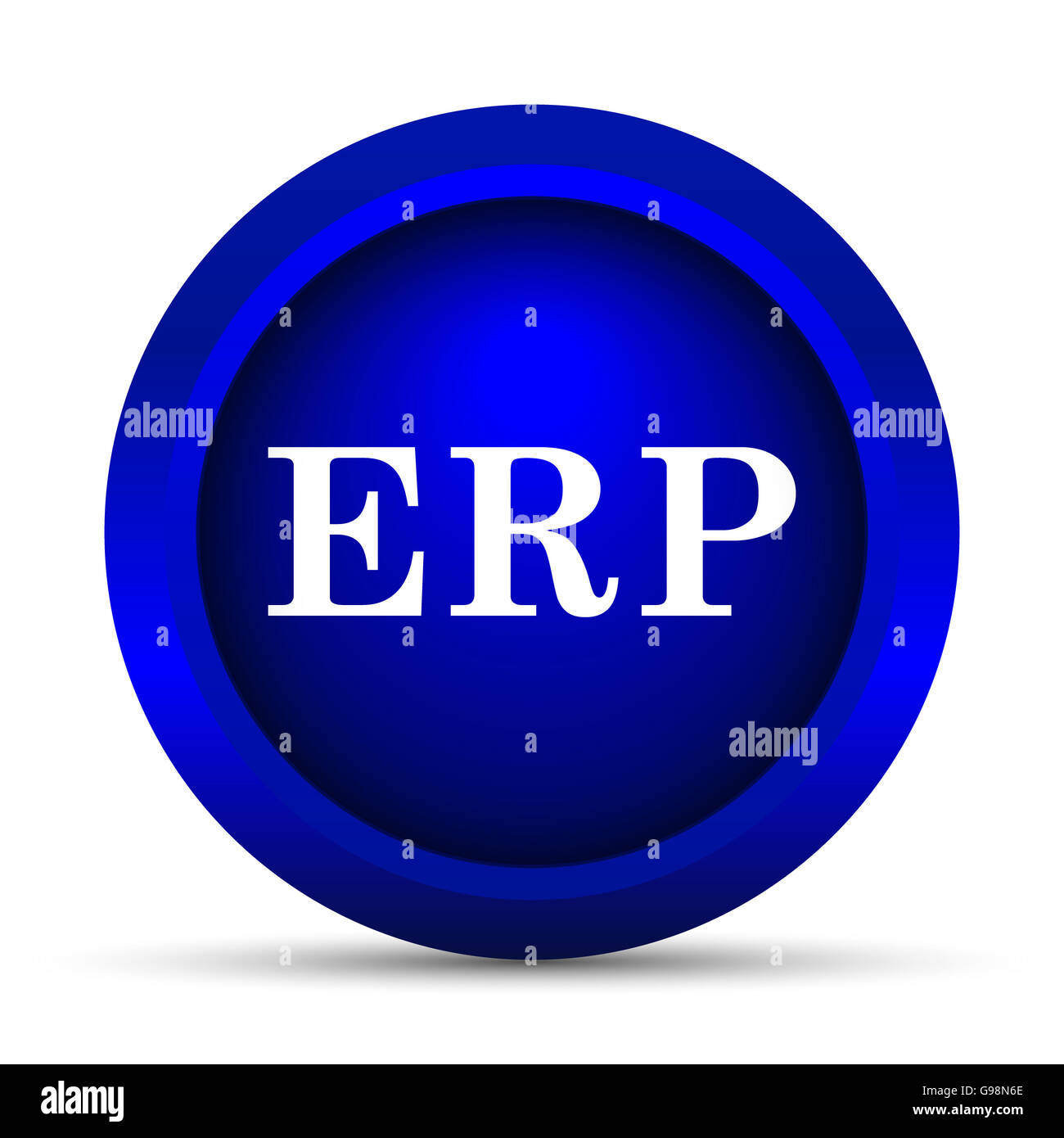 ERP icon. Internet button on white background Stock Photo - Alamy