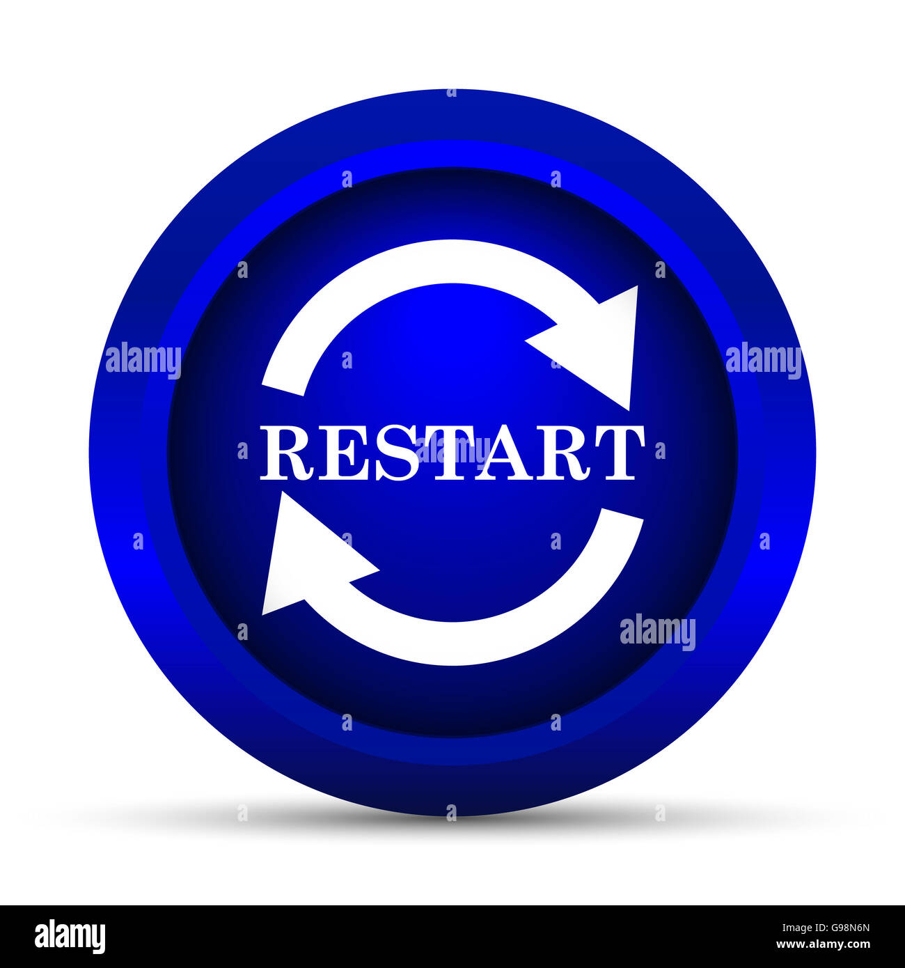 Restart icon. Internet button on white background Stock Photo - Alamy
