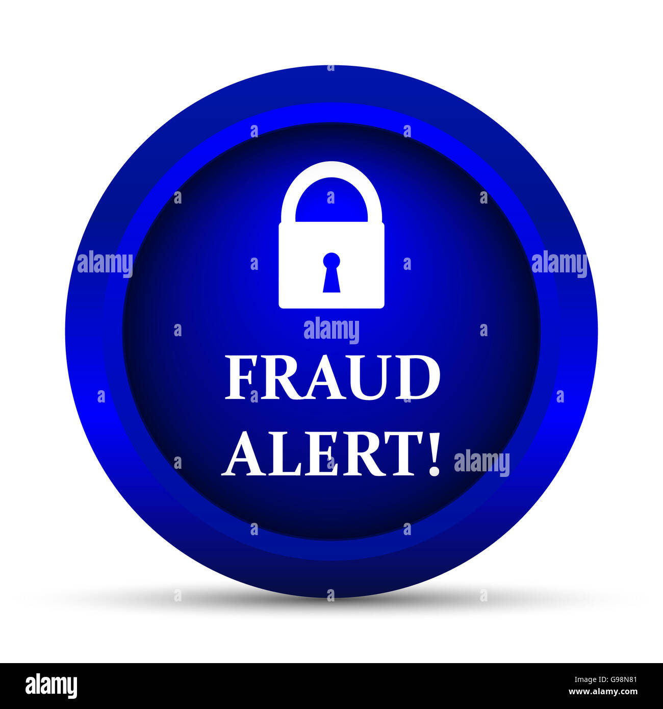 Fraud alert icon. Internet button on white background Stock Photo - Alamy
