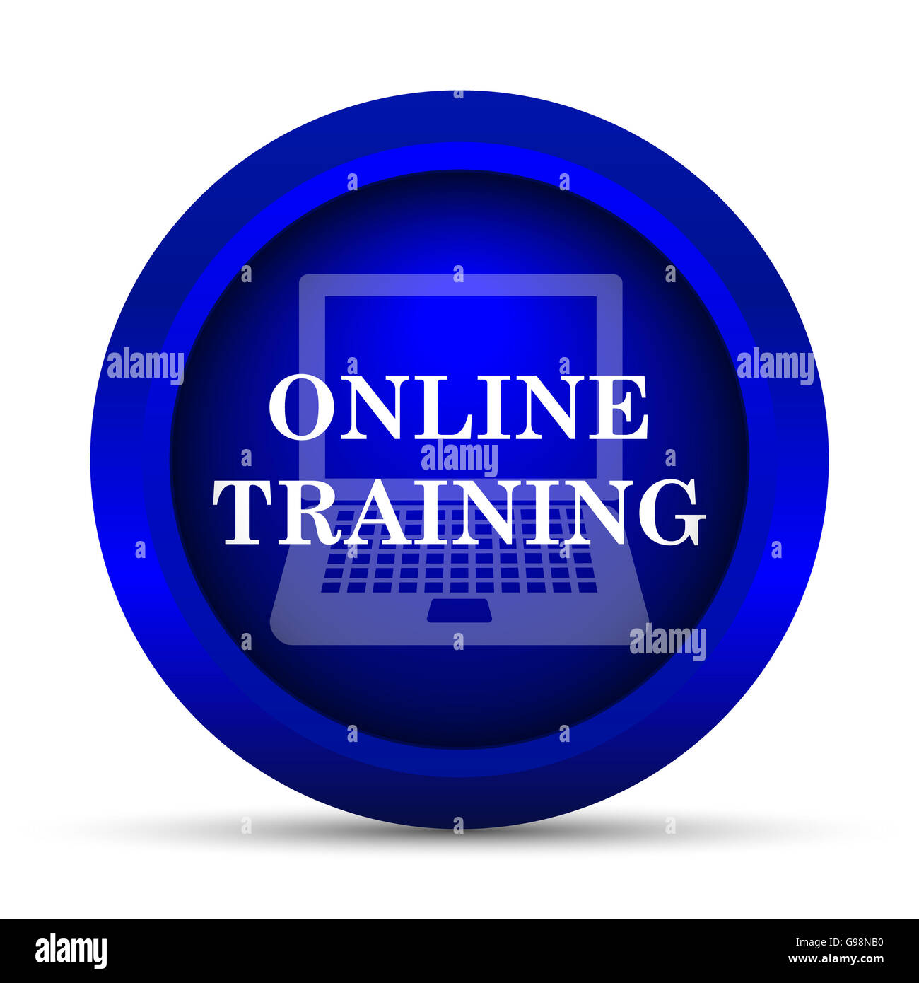 Online training icon. Internet button on white background Stock Photo ...