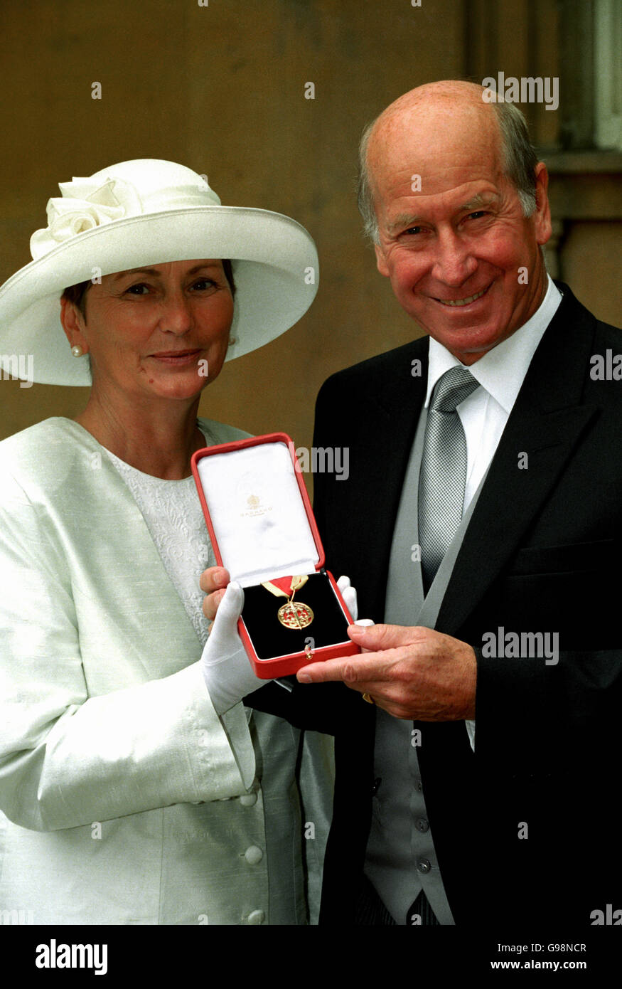 Former England and Manchester United football star Bobby Charlton with ...