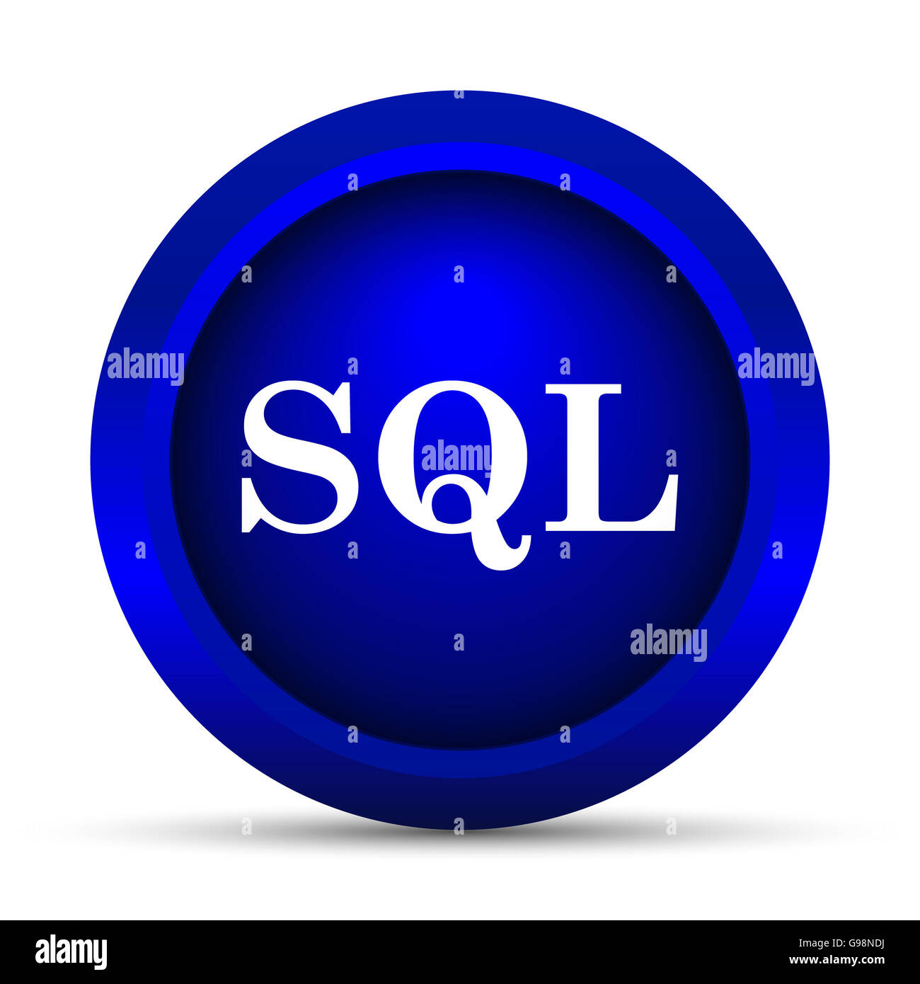 Sql icon blue website button hi-res stock photography and images - Alamy