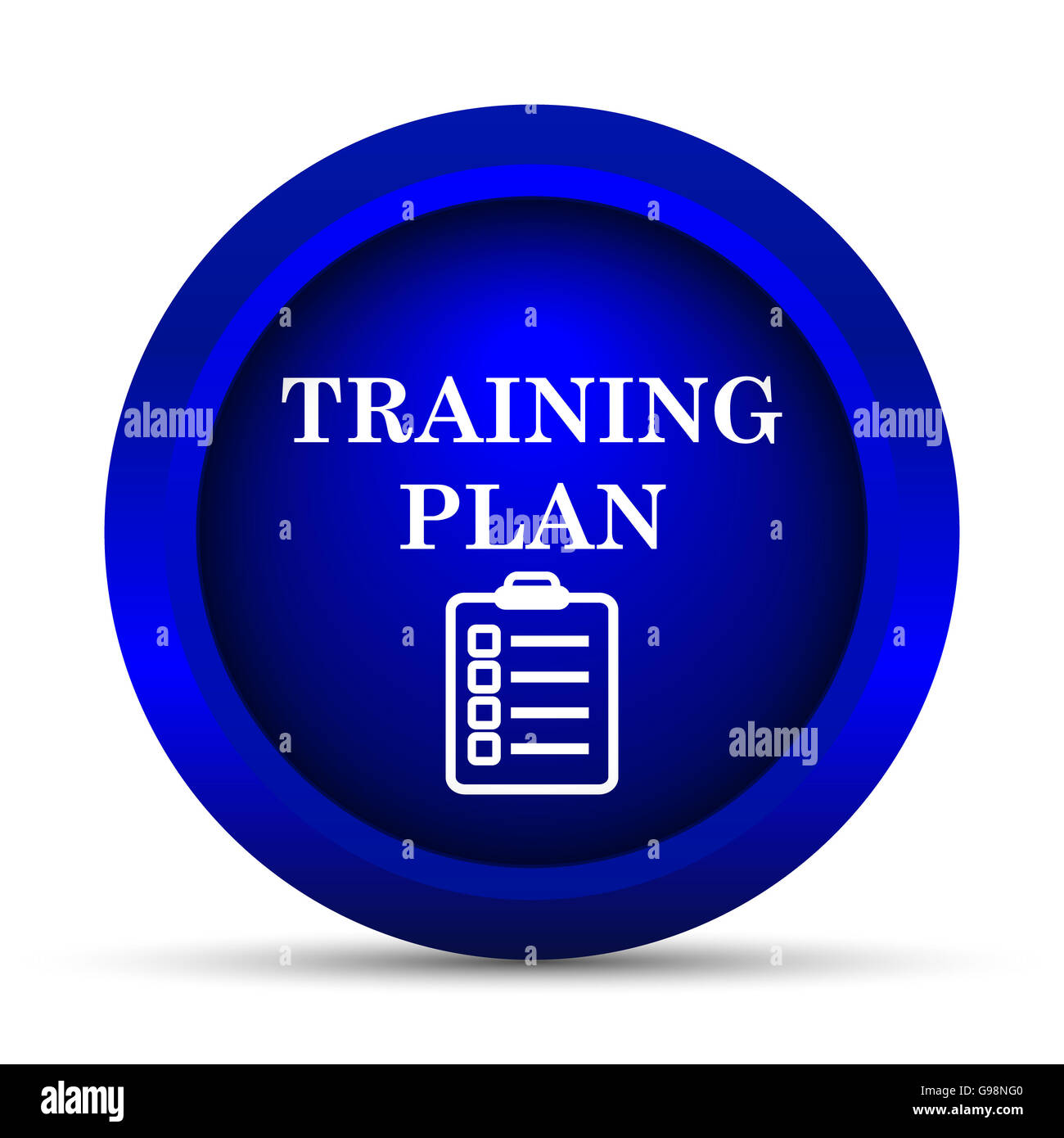 Training plan icon. Internet button on white background Stock Photo - Alamy