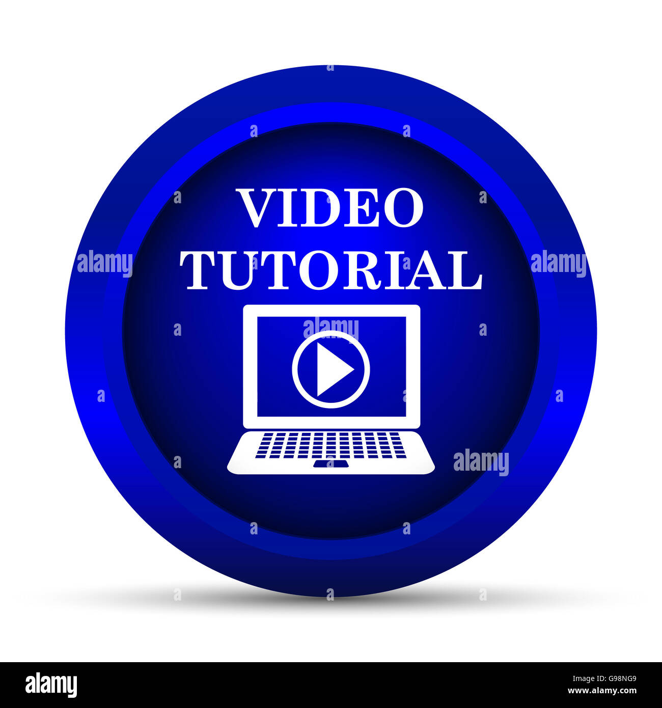 Video tutorial icon. Internet button on white background Stock Photo ...