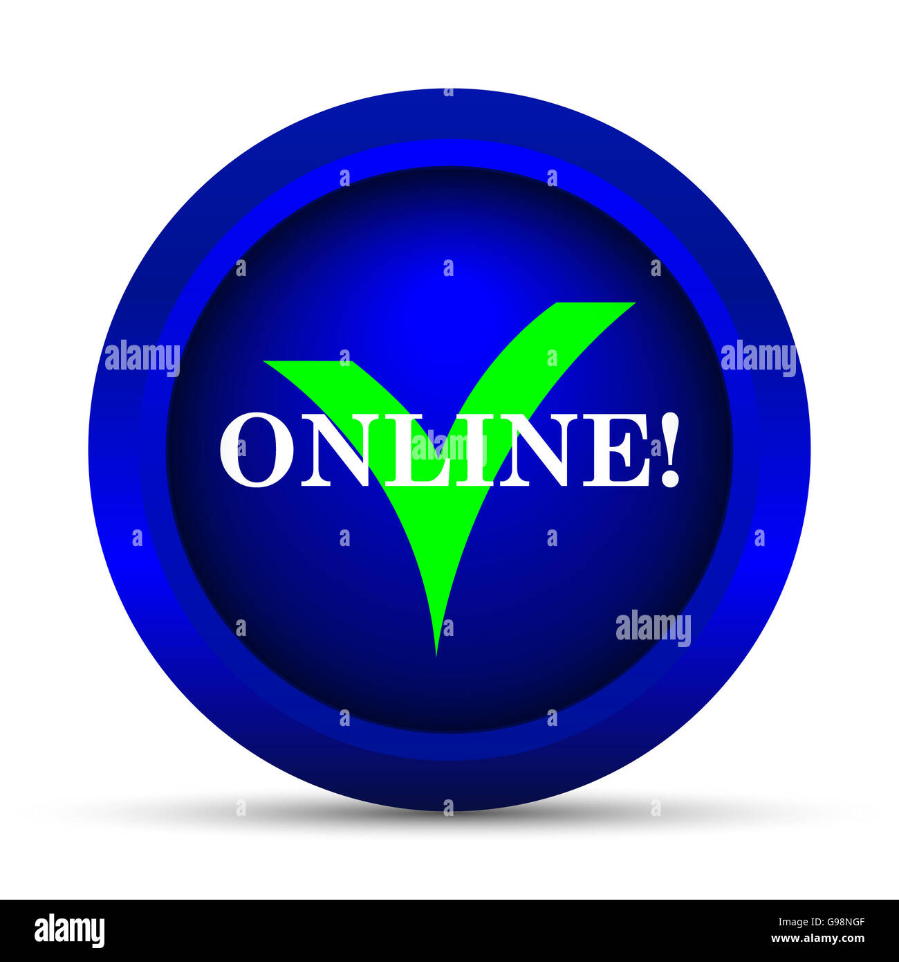 Online icon. Internet button on white background Stock Photo - Alamy