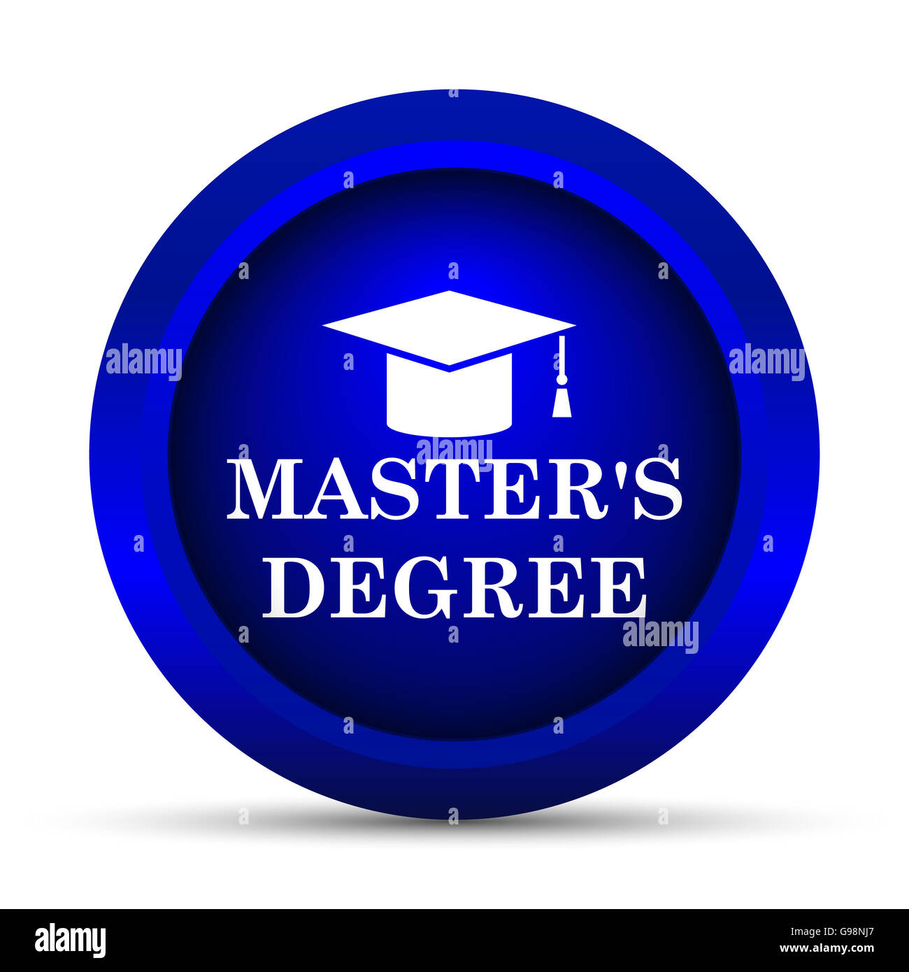 Master's degree icon. Internet button on white background Stock Photo ...