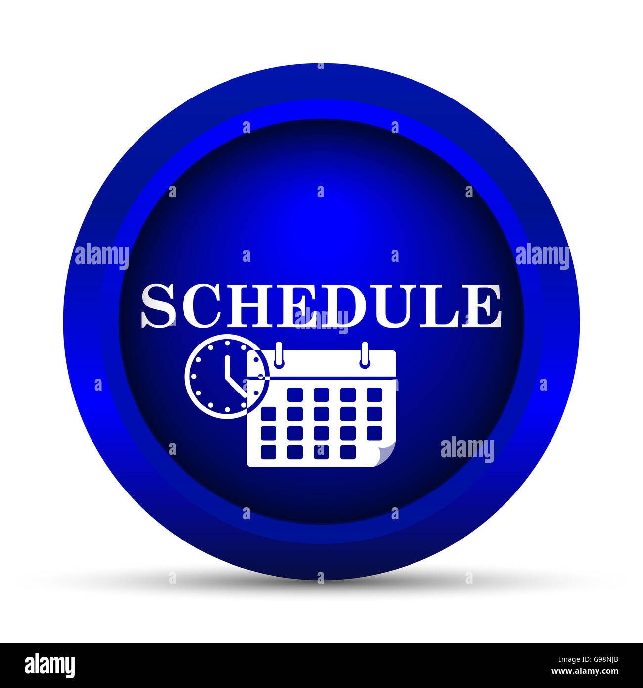 Schedule icon. Internet button on white background Stock Photo - Alamy