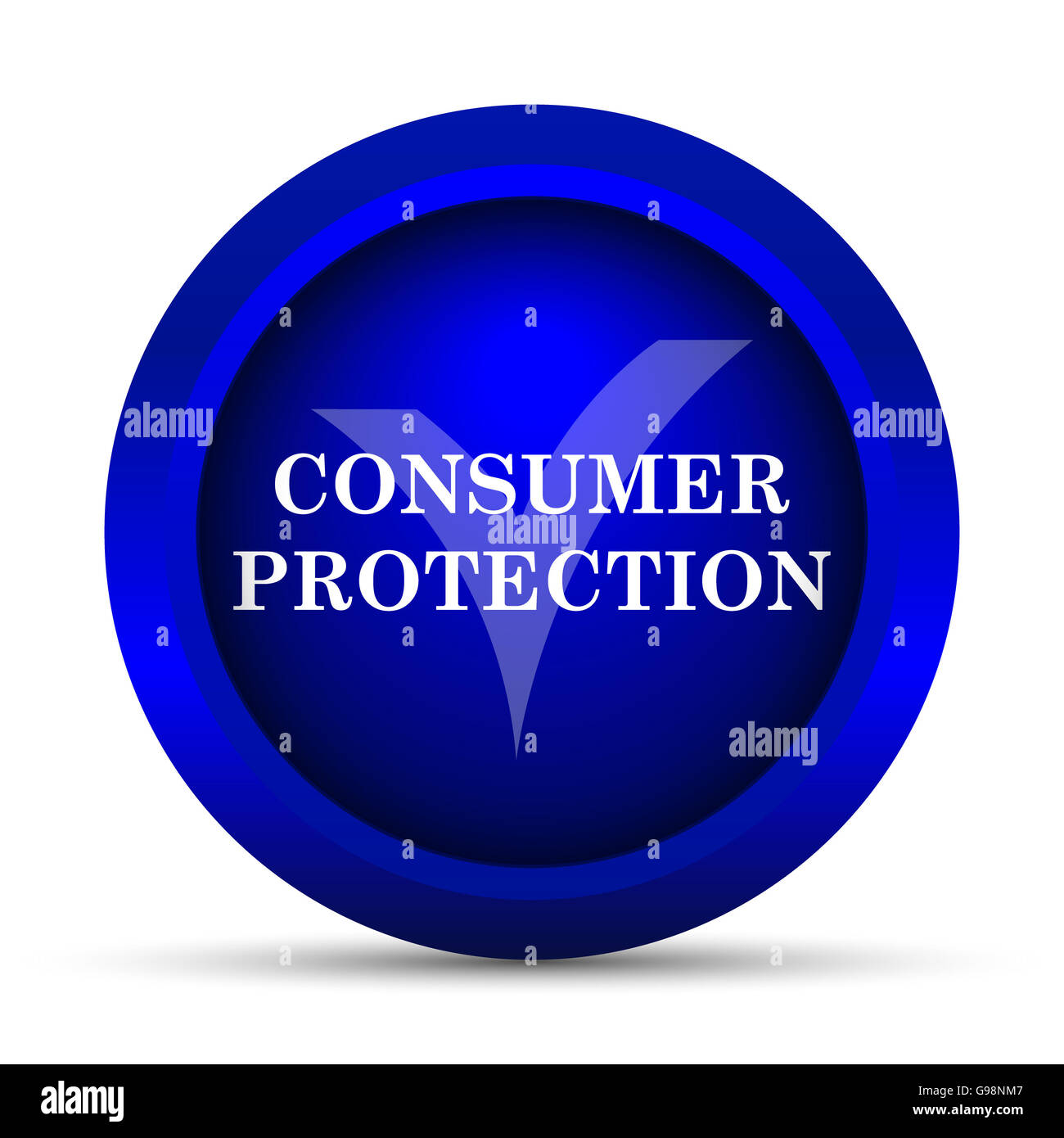 Consumer protection icon. Internet button on white background Stock ...