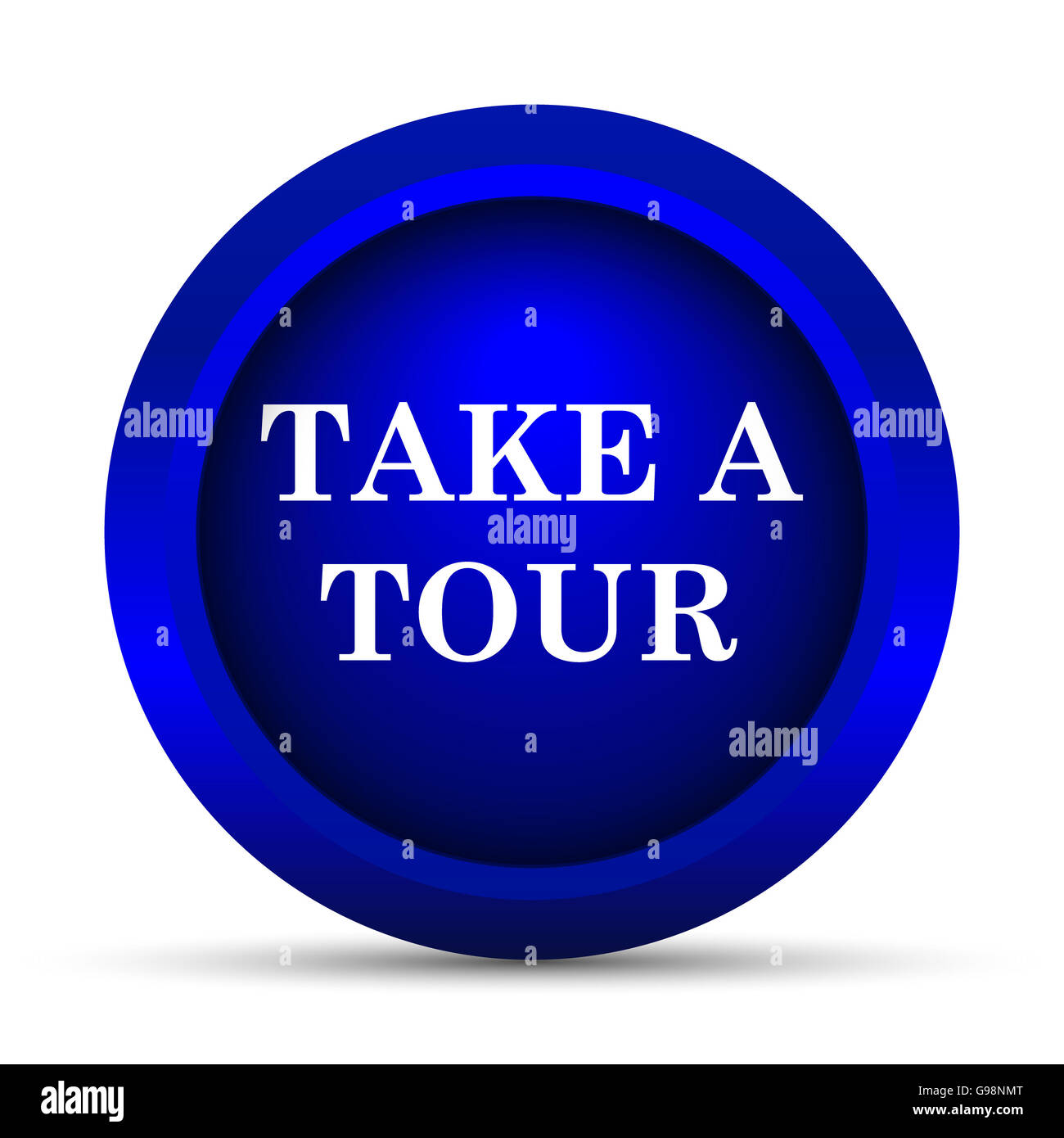 Take a tour icon. Internet button on white background Stock Photo - Alamy