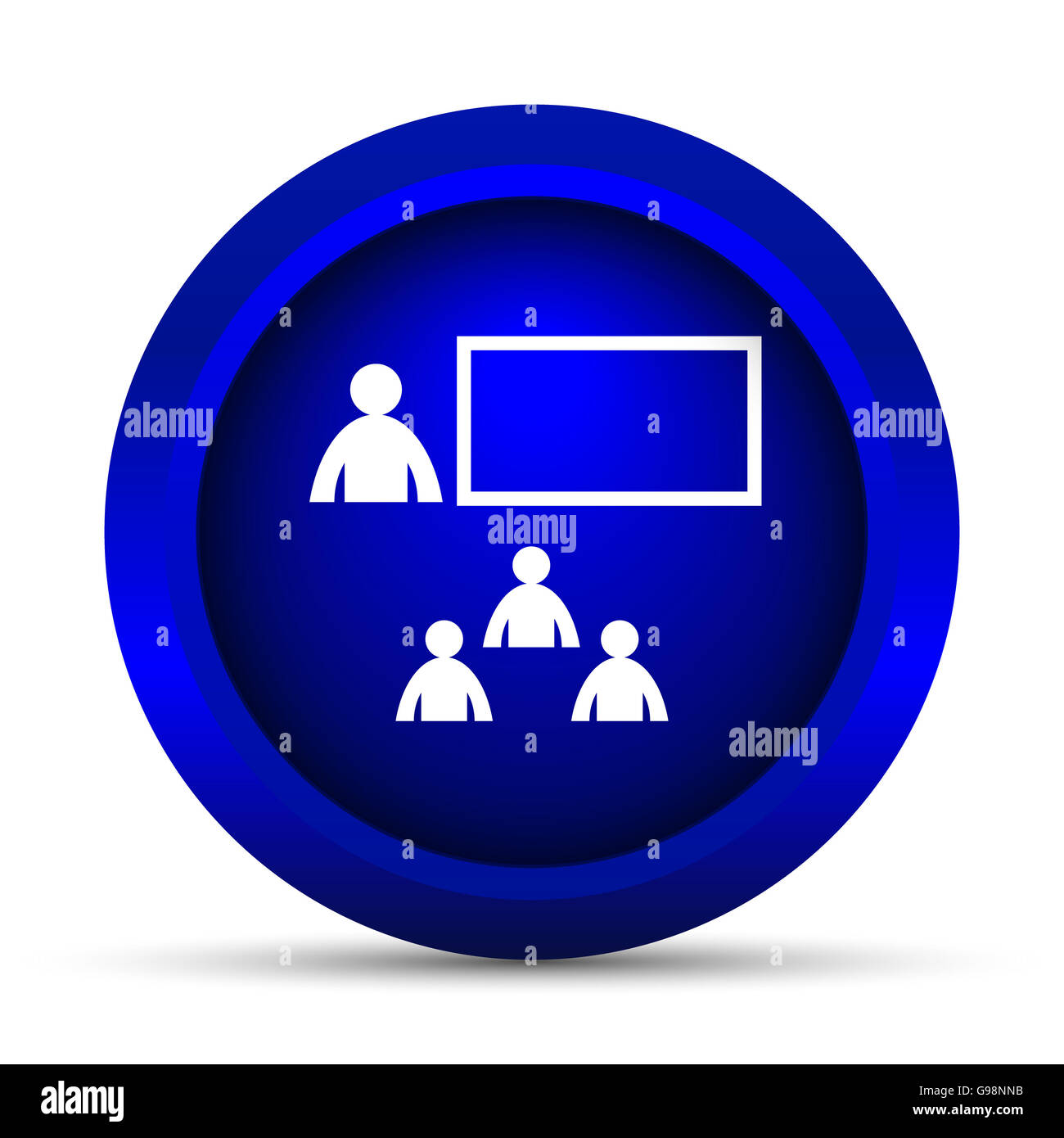 Presenting icon. Internet button on white background Stock Photo - Alamy