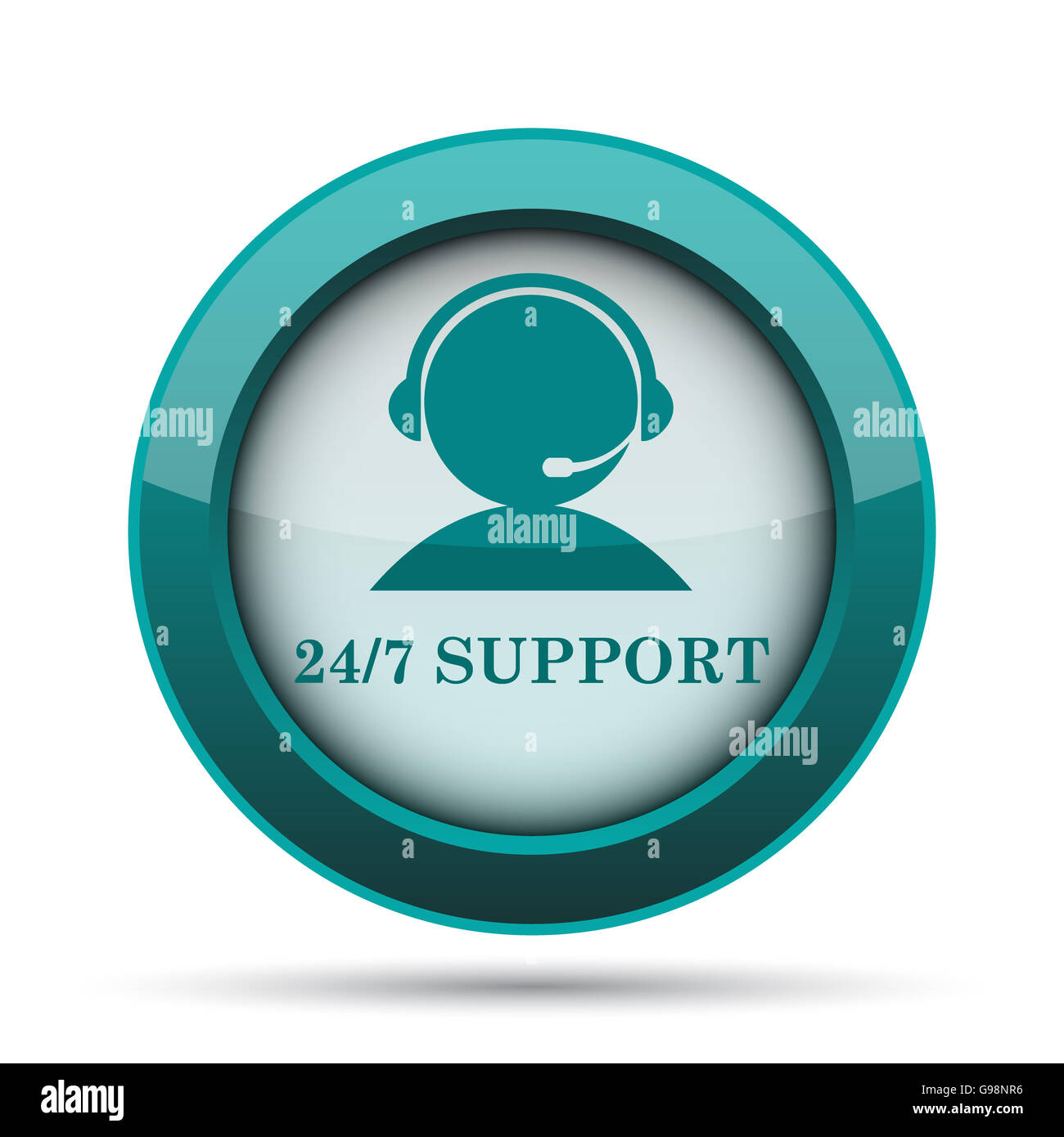 24-7 Support icon. Internet button on white background Stock Photo - Alamy