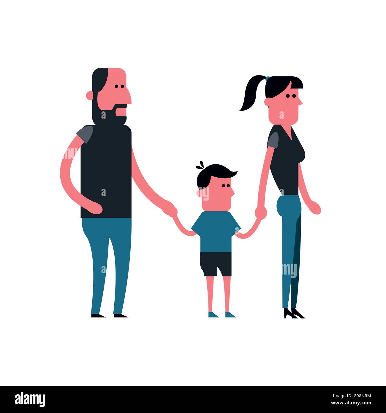 Man, woman and kid cartoon. People design. Vector graphic Stock Vector ...