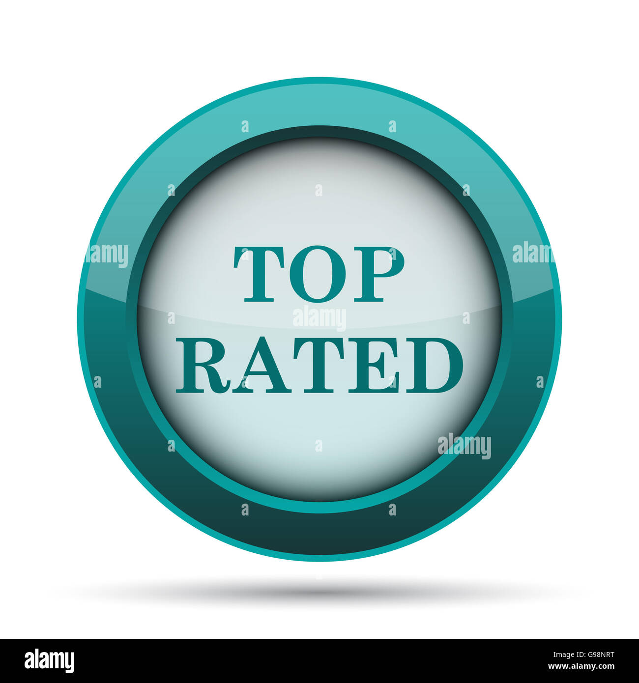 Top rated icon. Internet button on white background Stock Photo - Alamy