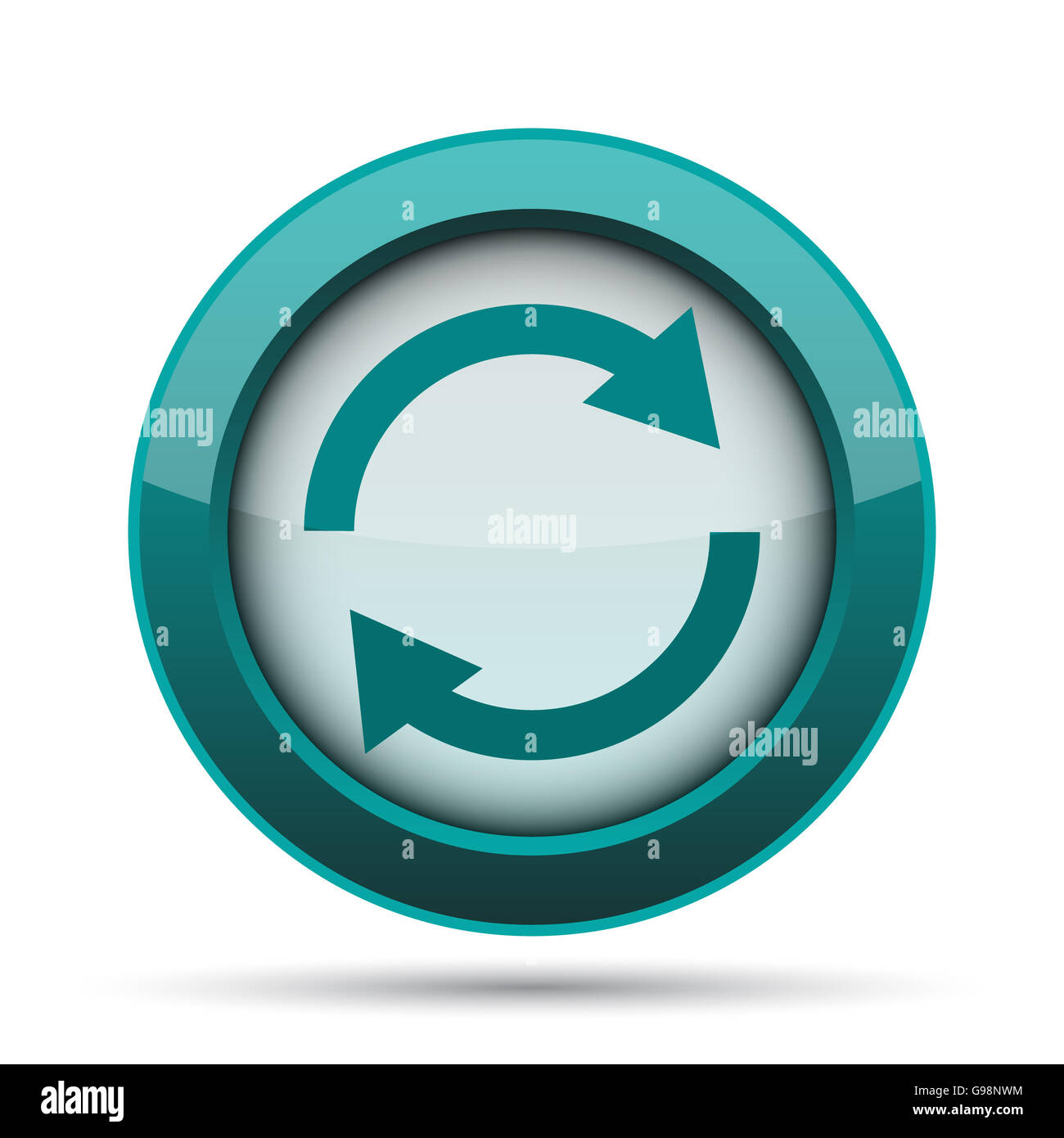 Reload two arrows icon. Internet button on white background Stock Photo ...