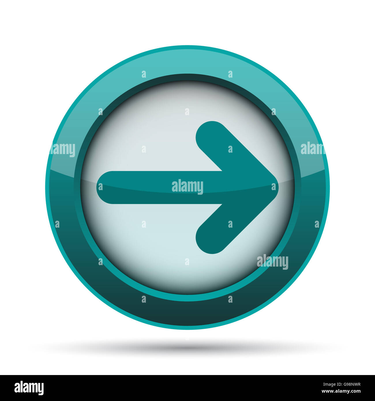 Right arrow icon. Internet button on white background Stock Photo - Alamy