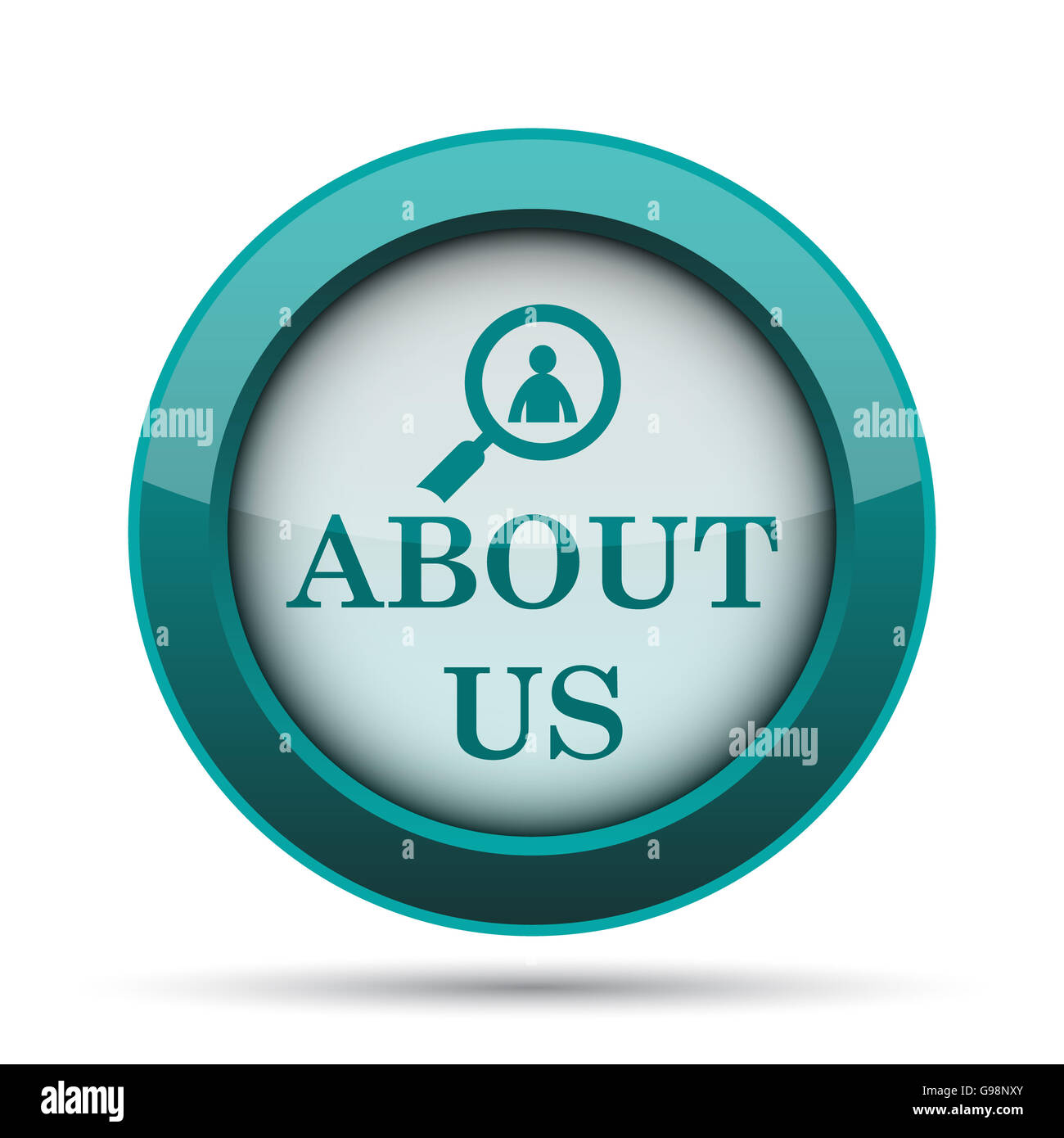 About us icon. Internet button on white background Stock Photo - Alamy