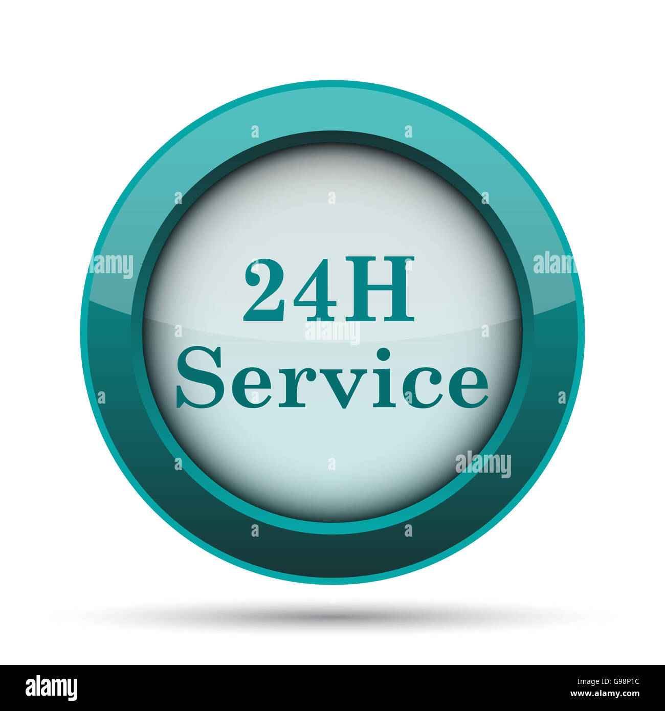 24H Service icon. Internet button on white background Stock Photo - Alamy