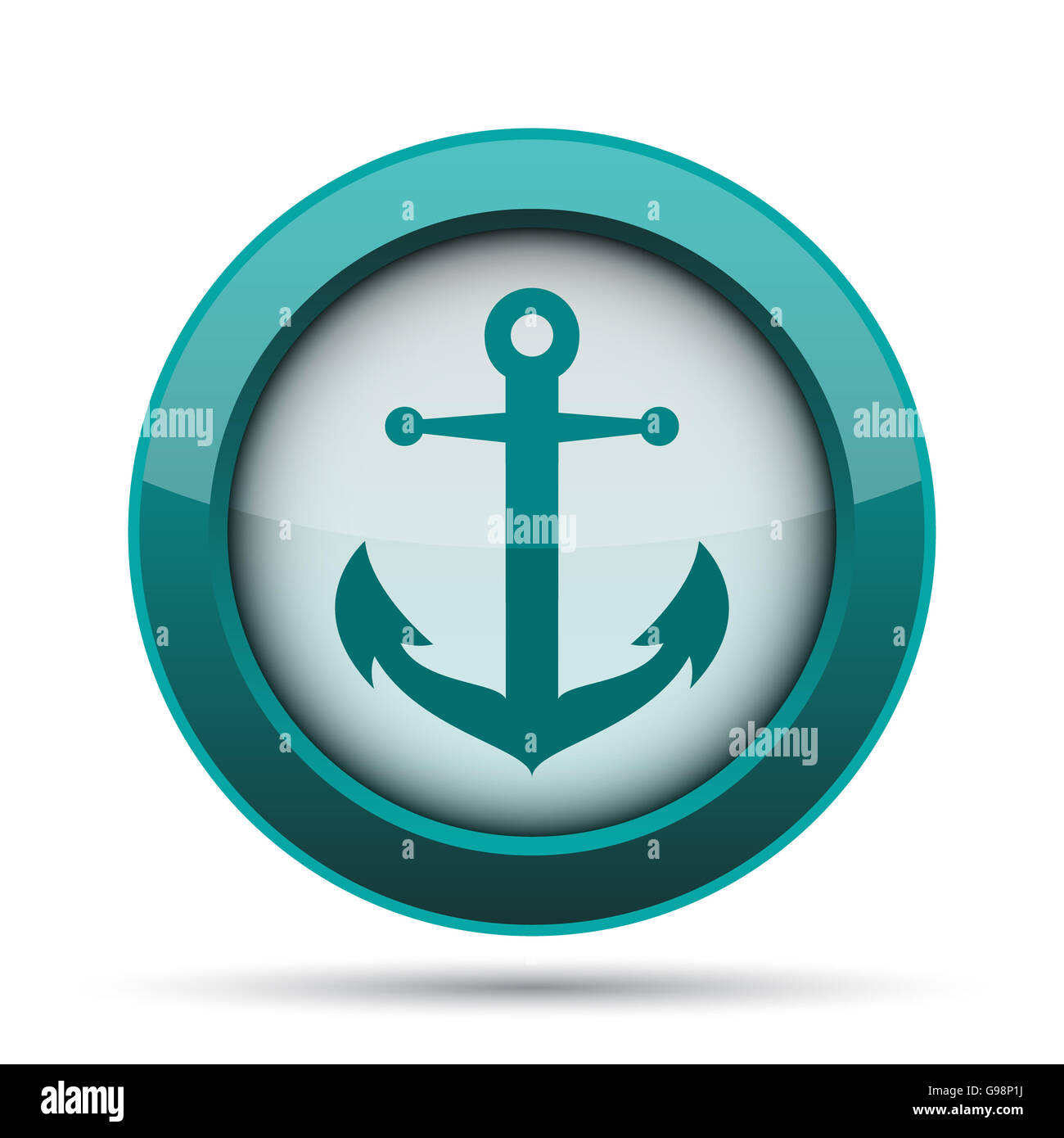 Anchor icon. Internet button on white background Stock Photo - Alamy