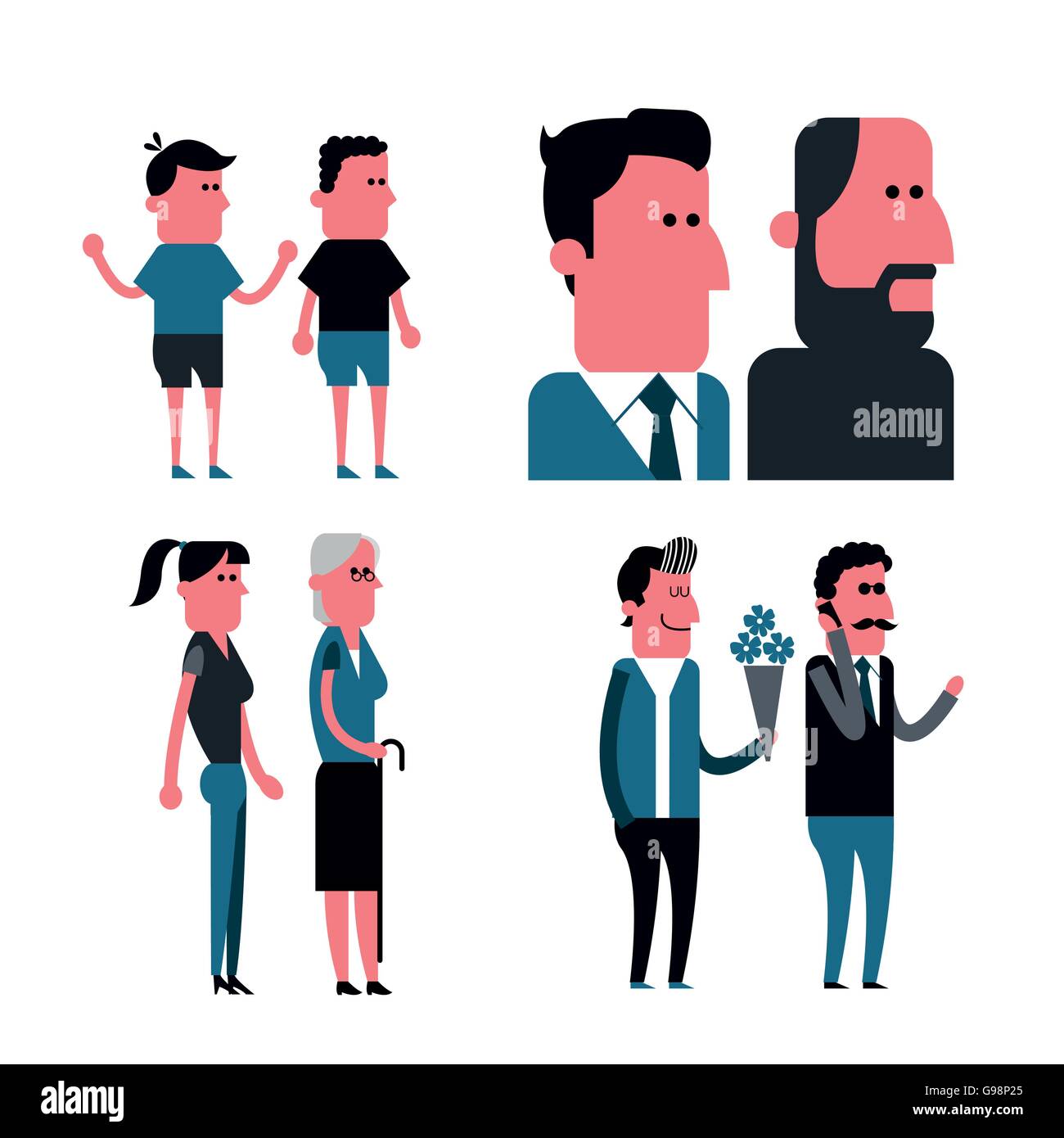 cartoon icon set. People design. Vector graphic Stock Vector Image ...