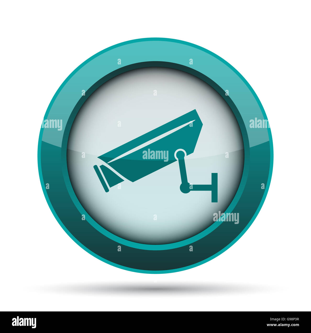Surveillance camera icon. Internet button on white background Stock ...