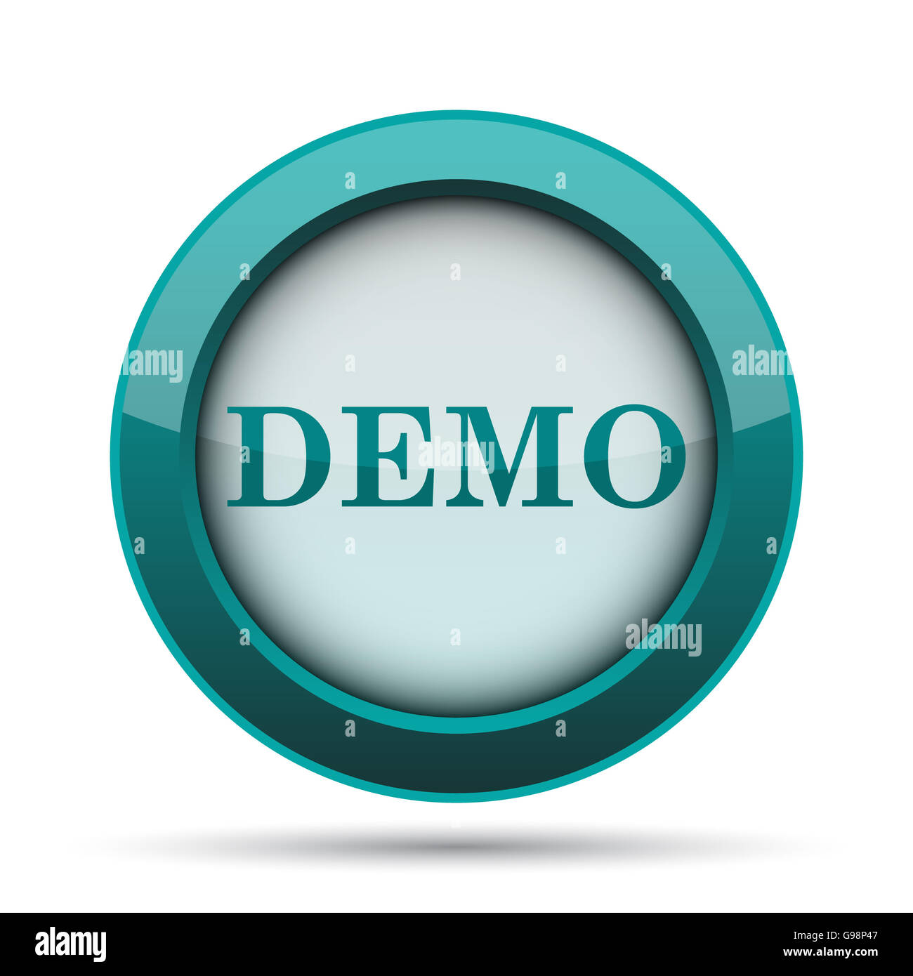 Demo icon. Internet button on white background Stock Photo - Alamy