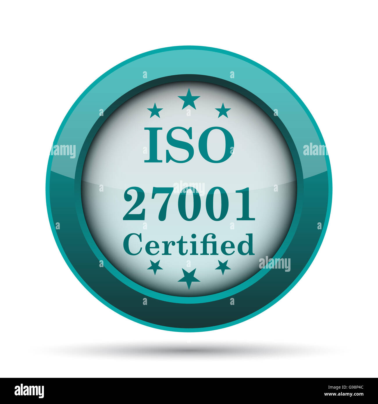 ISO 27001 icon. Internet button on white background Stock Photo - Alamy