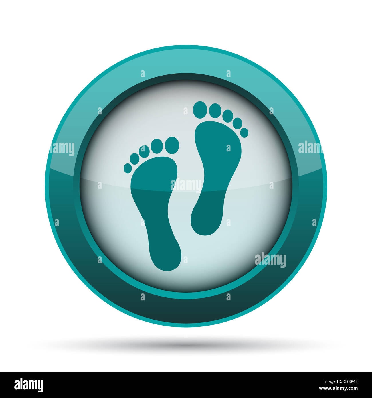 Foot print icon. Internet button on white background Stock Photo - Alamy