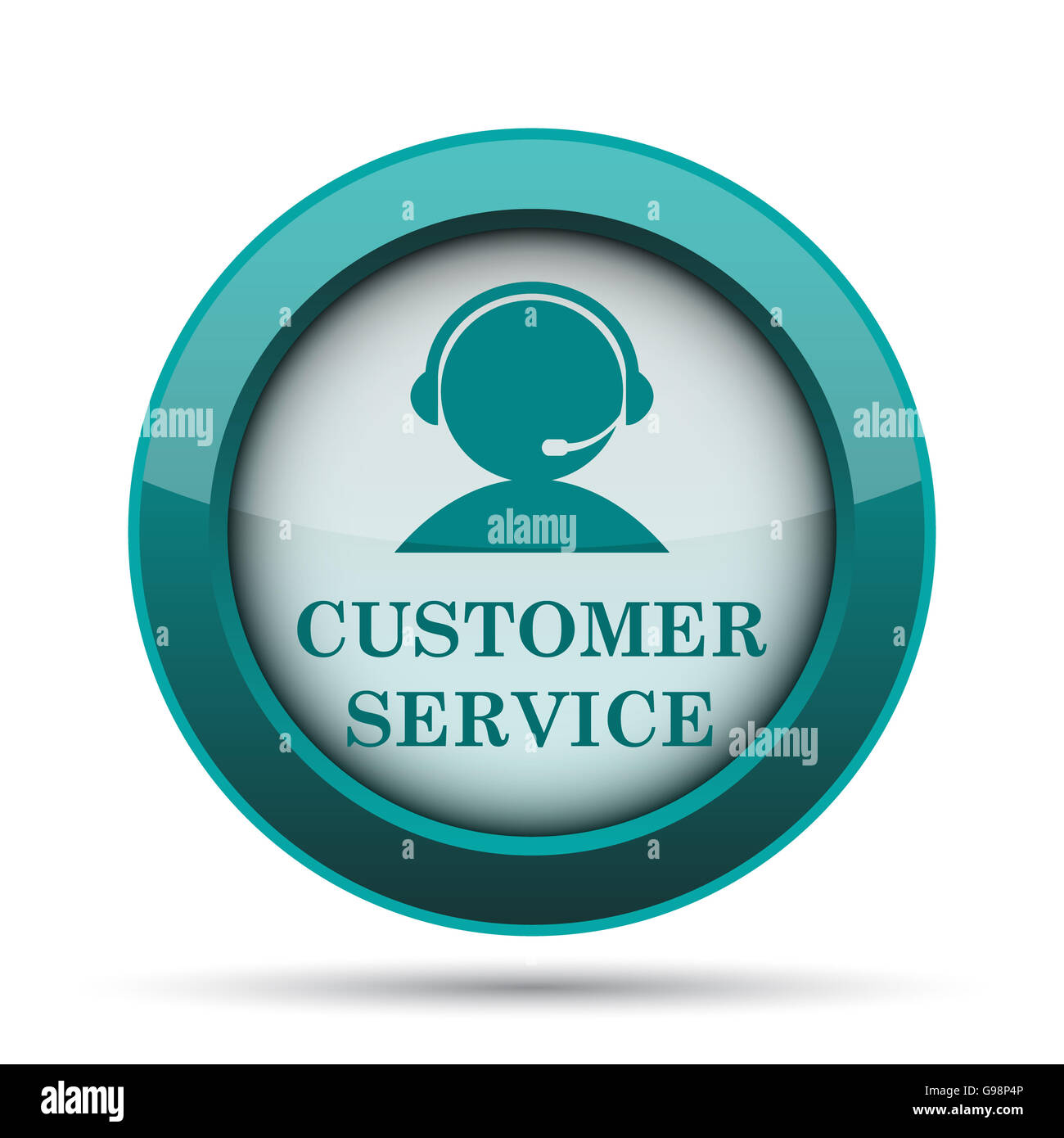 Customer service icon. Internet button on white background Stock Photo ...