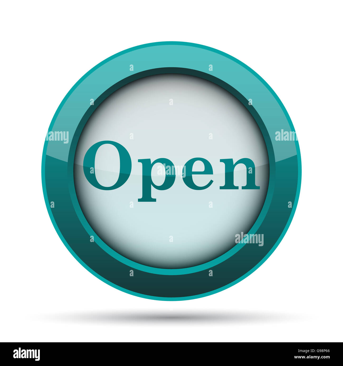 Open icon. Internet button on white background Stock Photo - Alamy