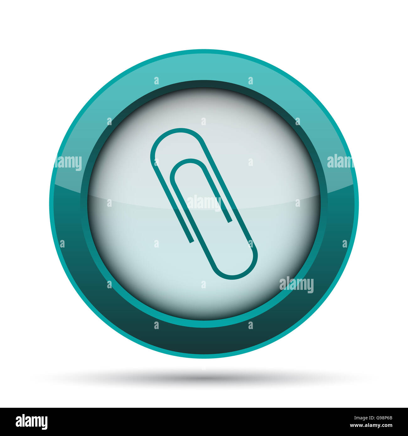 Paperclip icon. Internet button on white background Stock Photo - Alamy