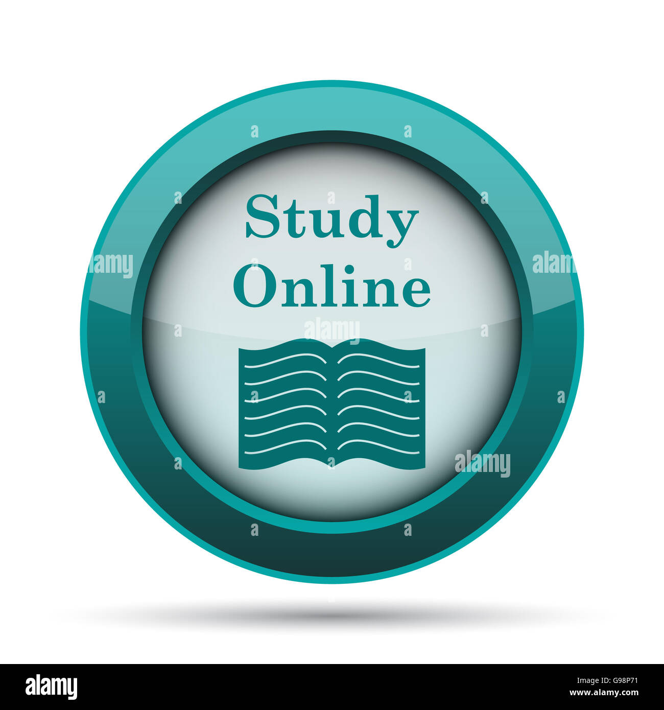 Study online icon. Internet button on white background Stock Photo - Alamy