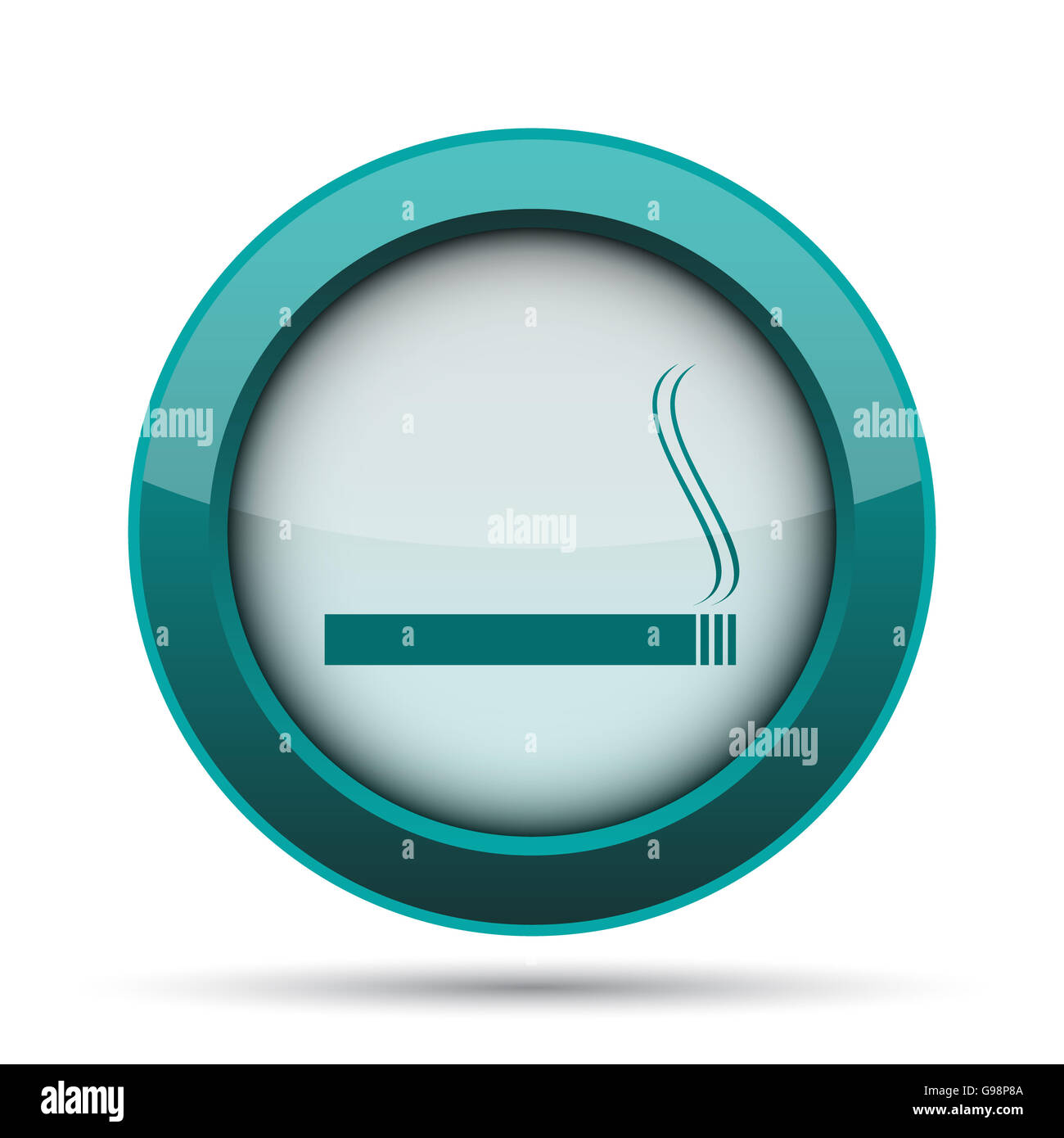 Cigarette icon. Internet button on white background Stock Photo - Alamy