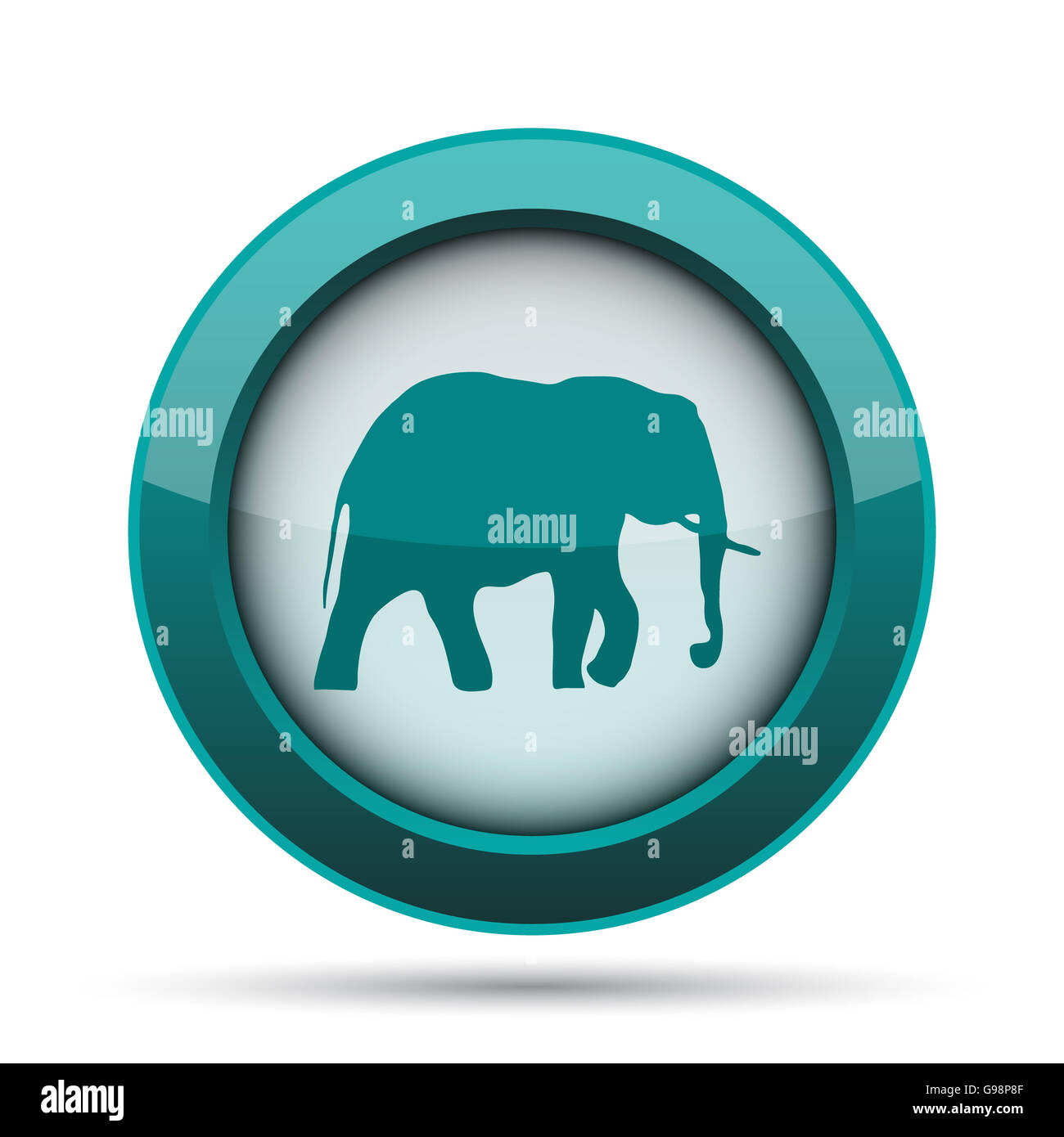 Elephant icon. Internet button on white background Stock Photo - Alamy