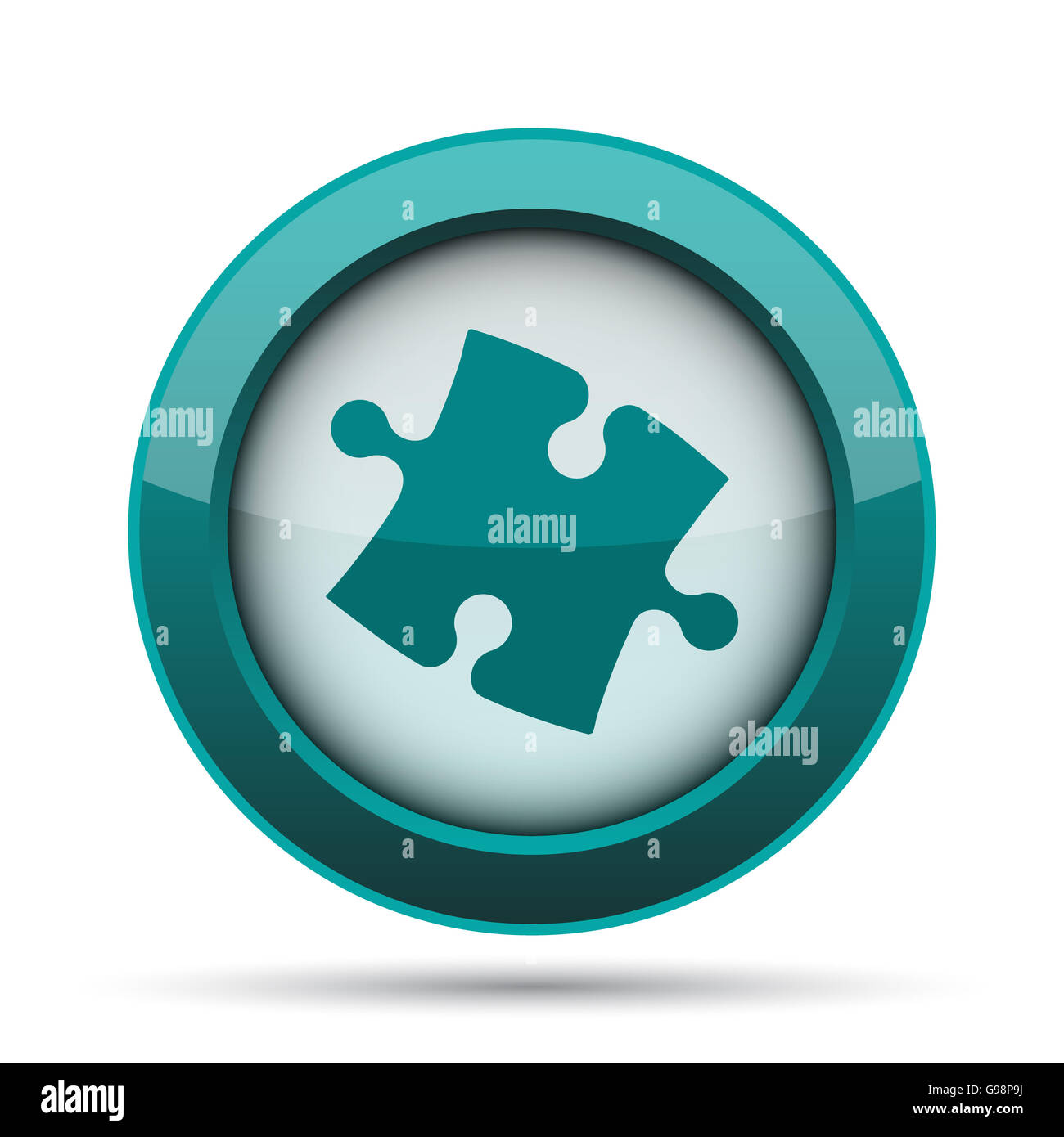 Puzzle piece icon. Internet button on white background Stock Photo - Alamy