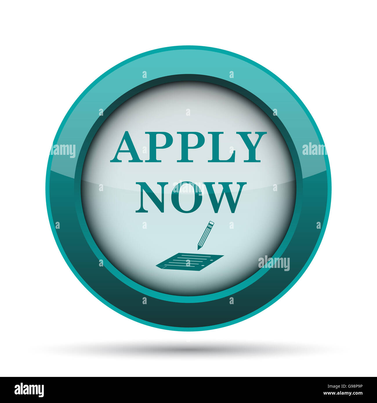 Apply now icon. Internet button on white background Stock Photo - Alamy