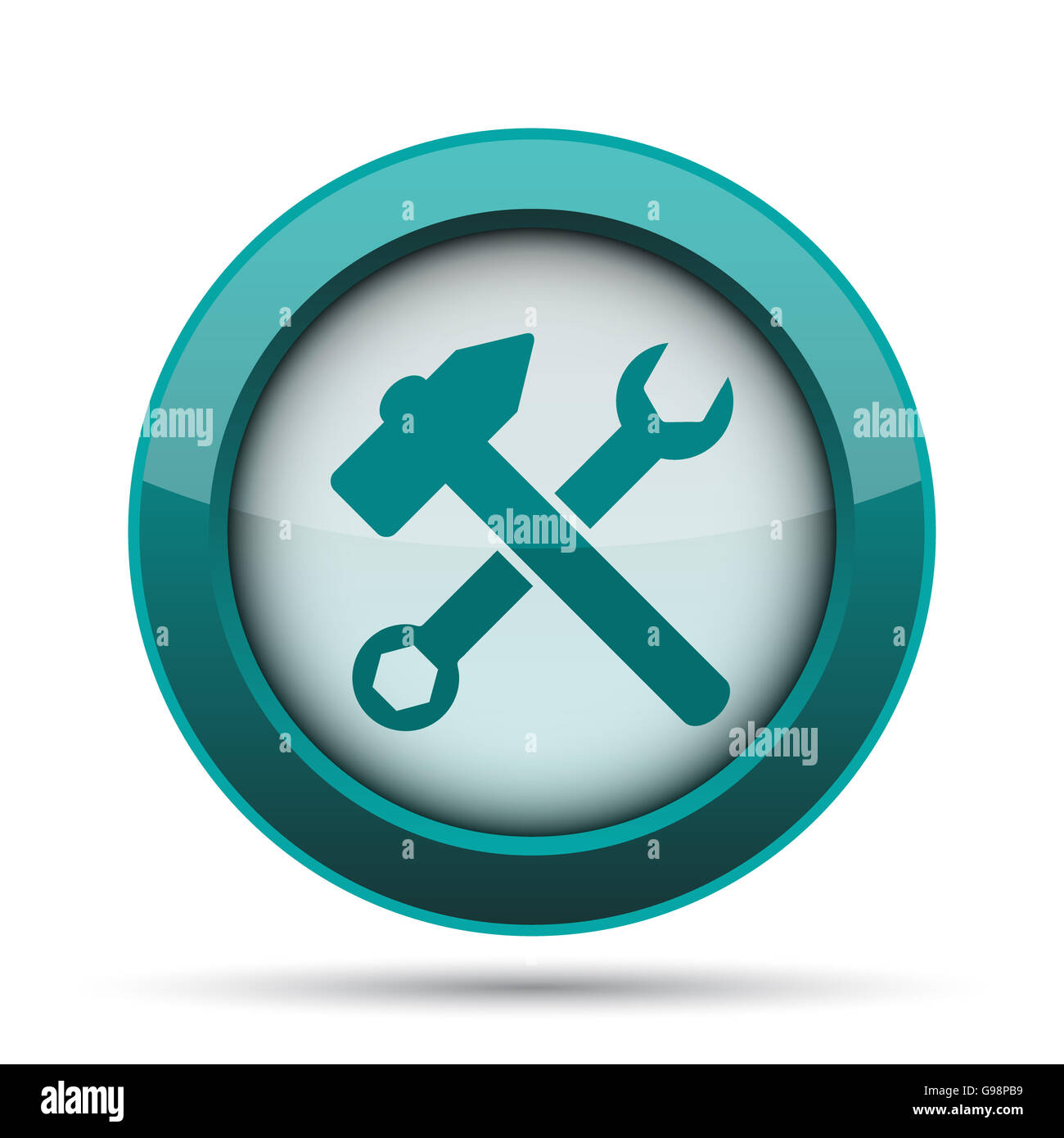 Tools icon. Internet button on white background Stock Photo - Alamy