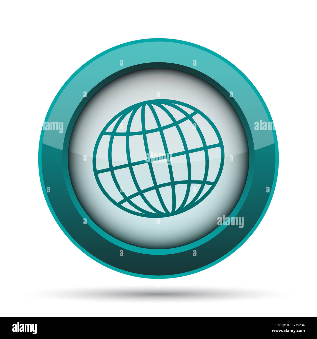 Globe icon. Internet button on white background Stock Photo - Alamy