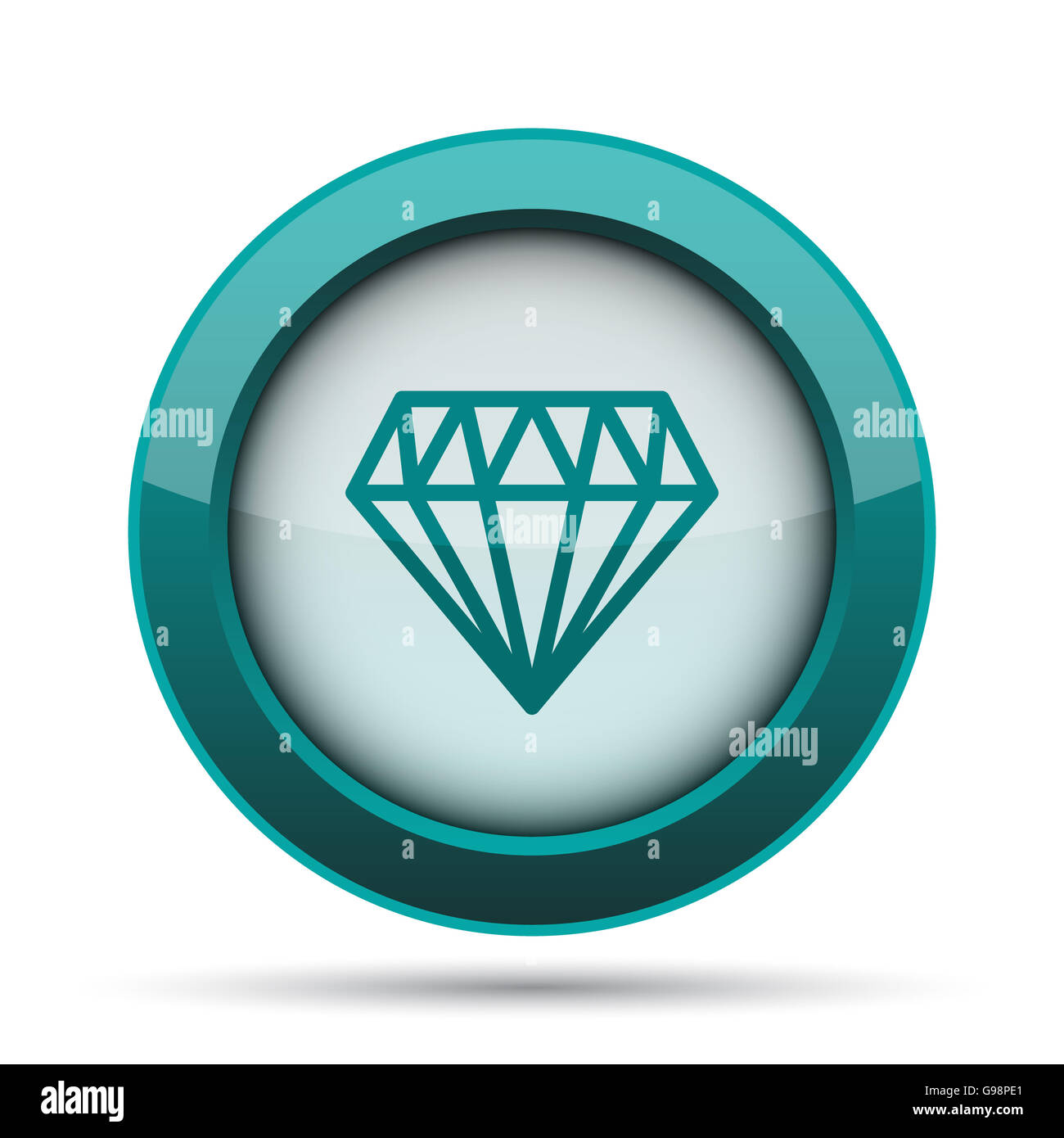 Diamond icon. Internet button on white background Stock Photo - Alamy