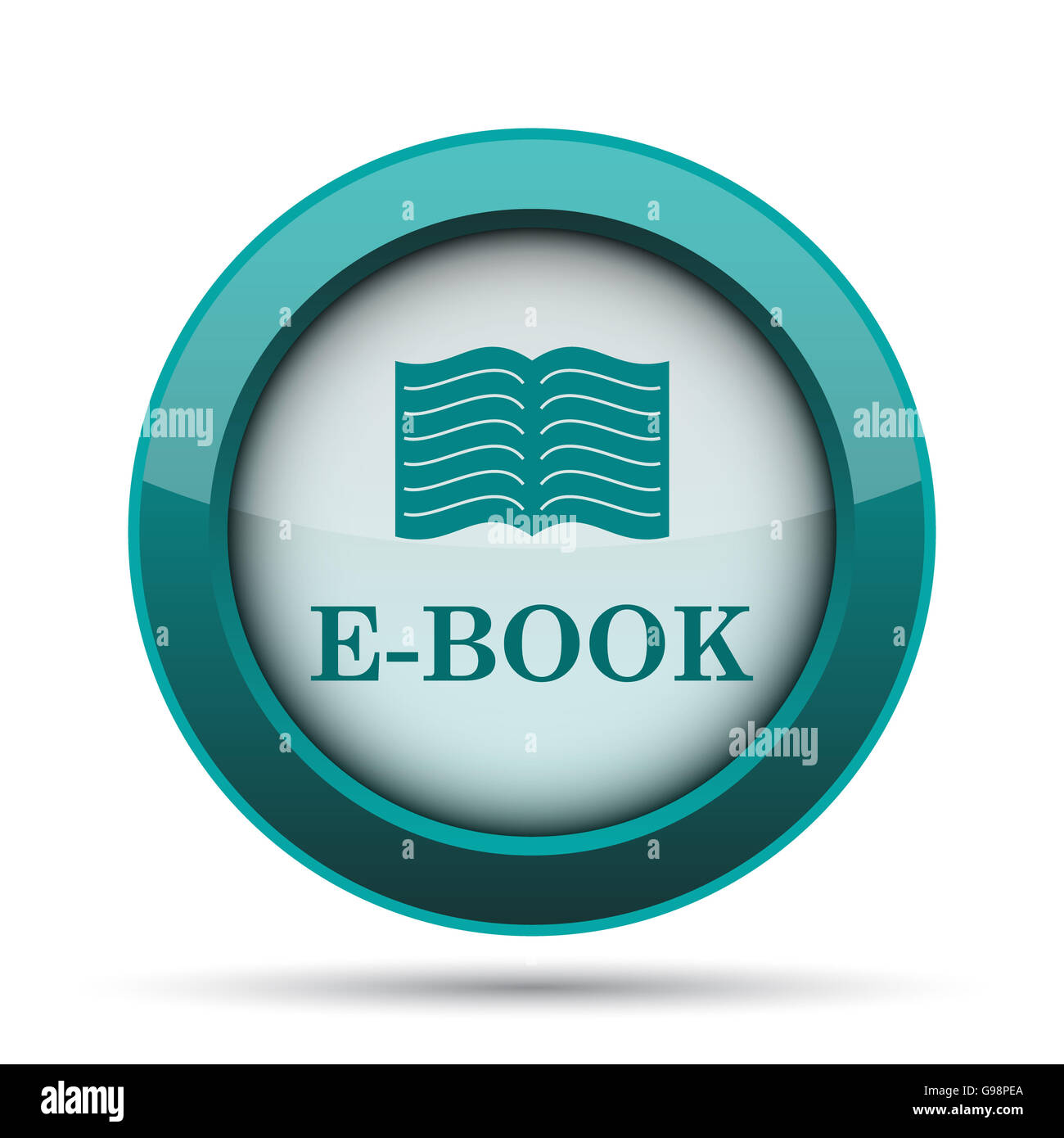 E-book icon. Internet button on white background Stock Photo - Alamy