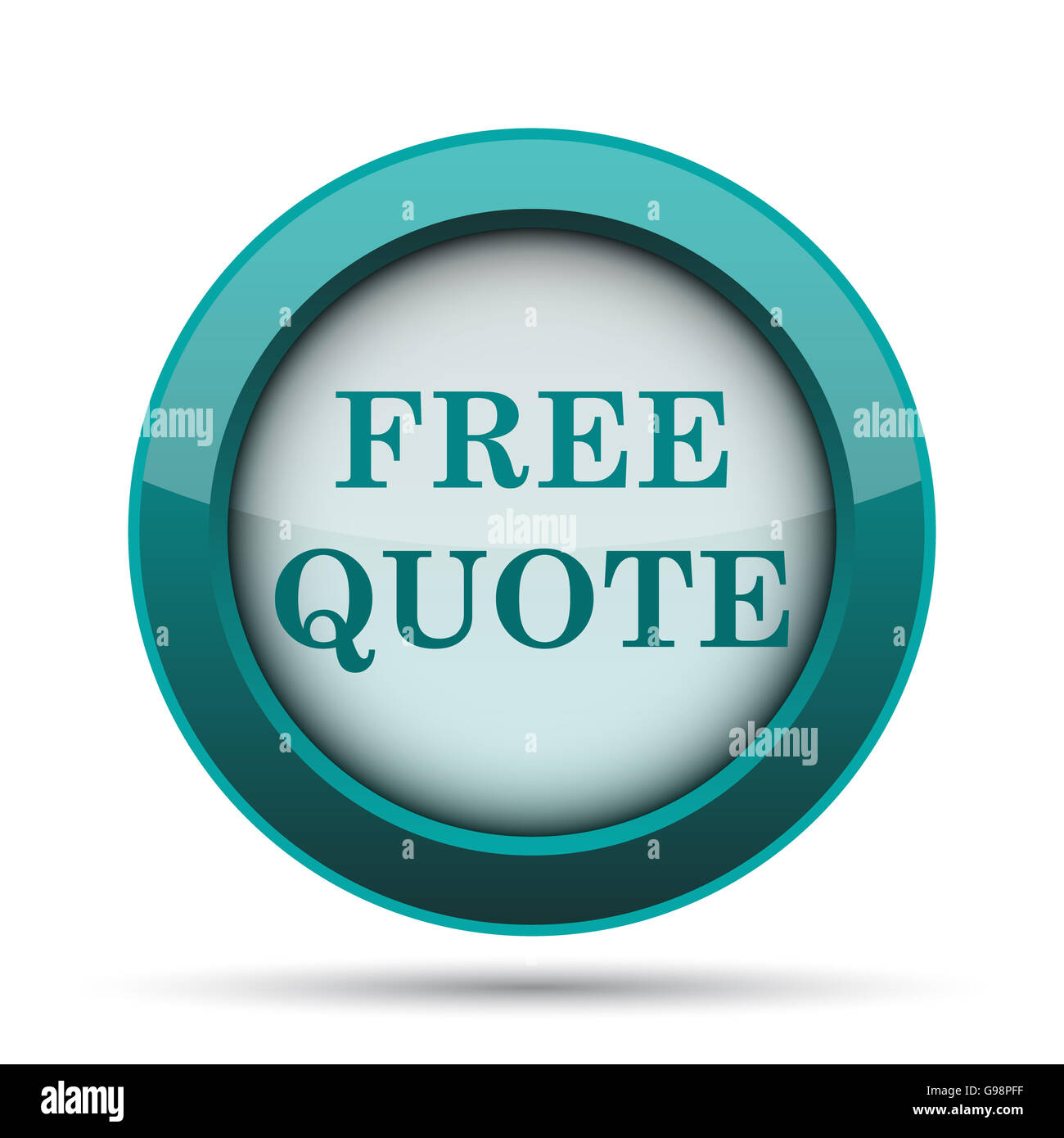 Free quote icon. Internet button on white background Stock Photo - Alamy