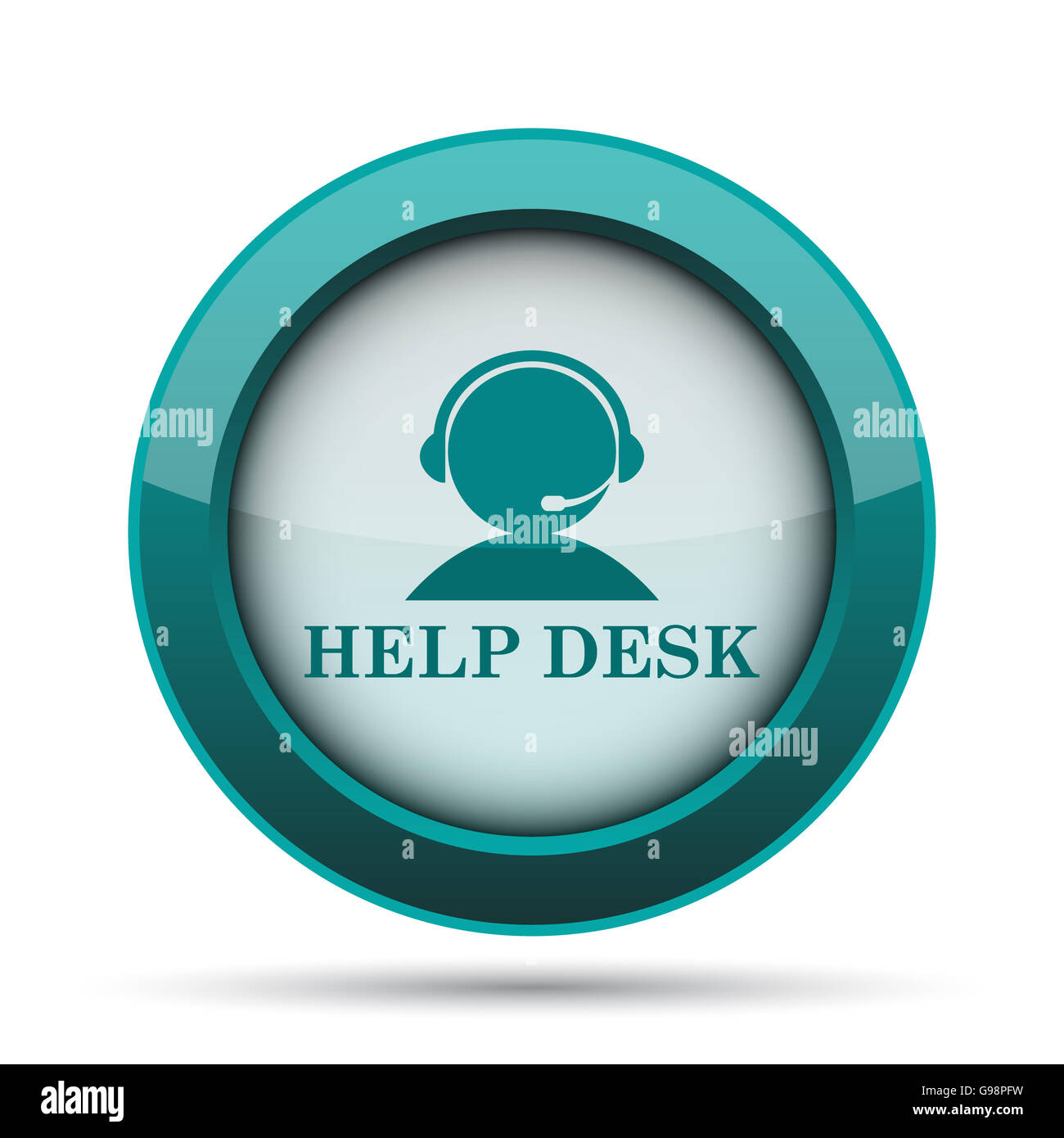 Helpdesk icon. Internet button on white background Stock Photo - Alamy