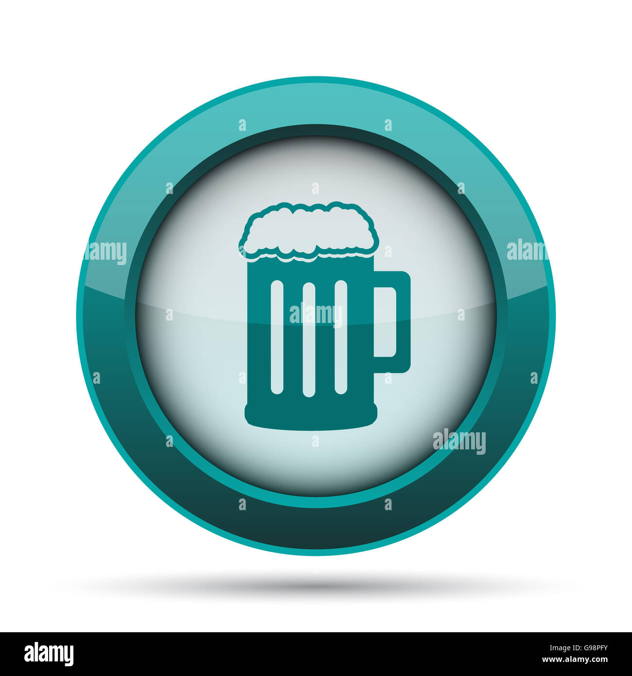 Beer icon. Internet button on white background Stock Photo - Alamy