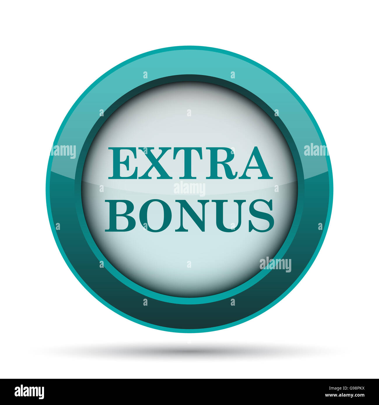 Extra bonus icon. Internet button on white background Stock Photo - Alamy