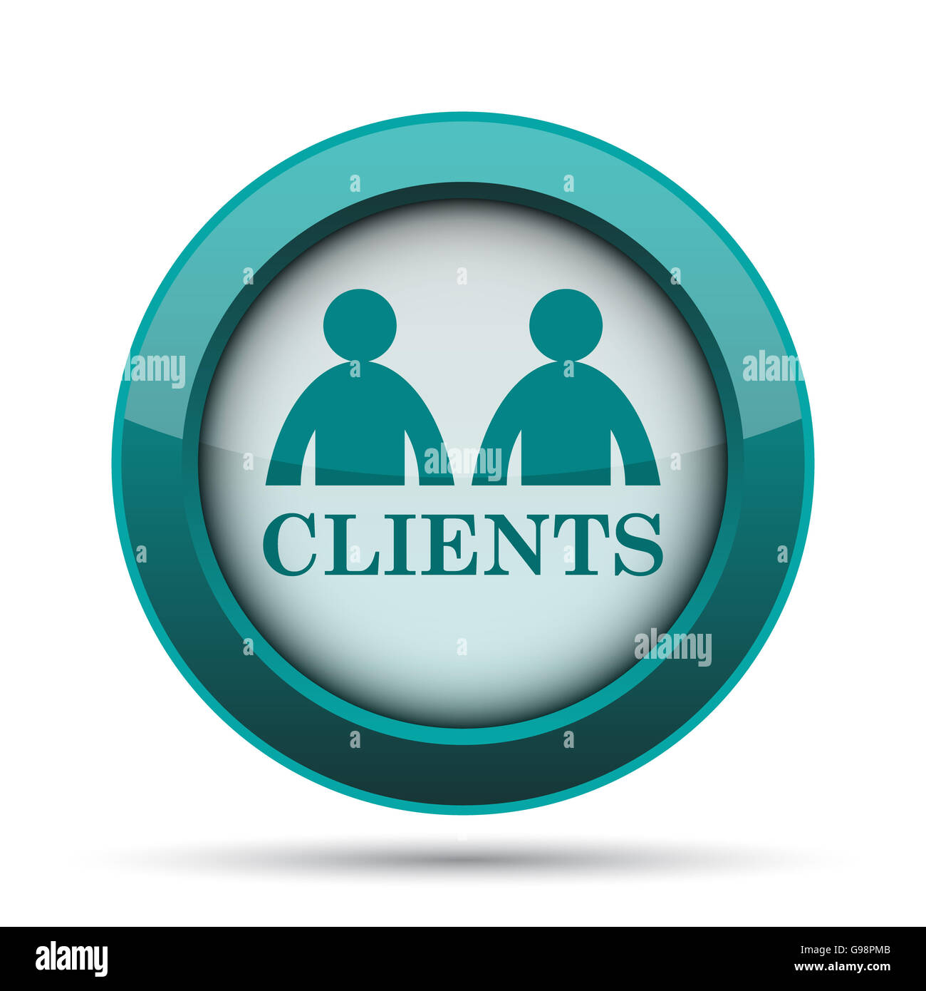 Clients icon. Internet button on white background Stock Photo - Alamy