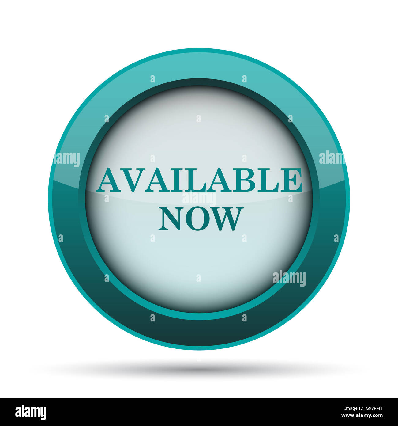 Available now icon. Internet button on white background Stock Photo - Alamy