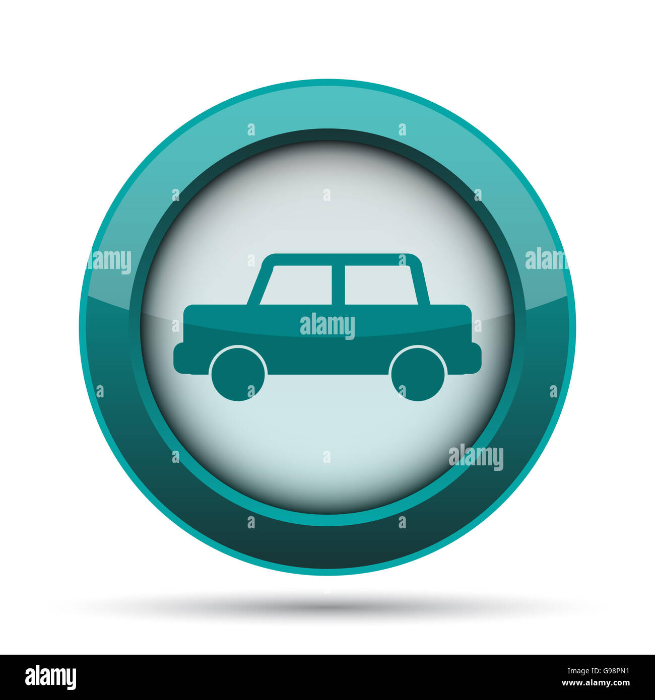Car icon. Internet button on white background Stock Photo - Alamy