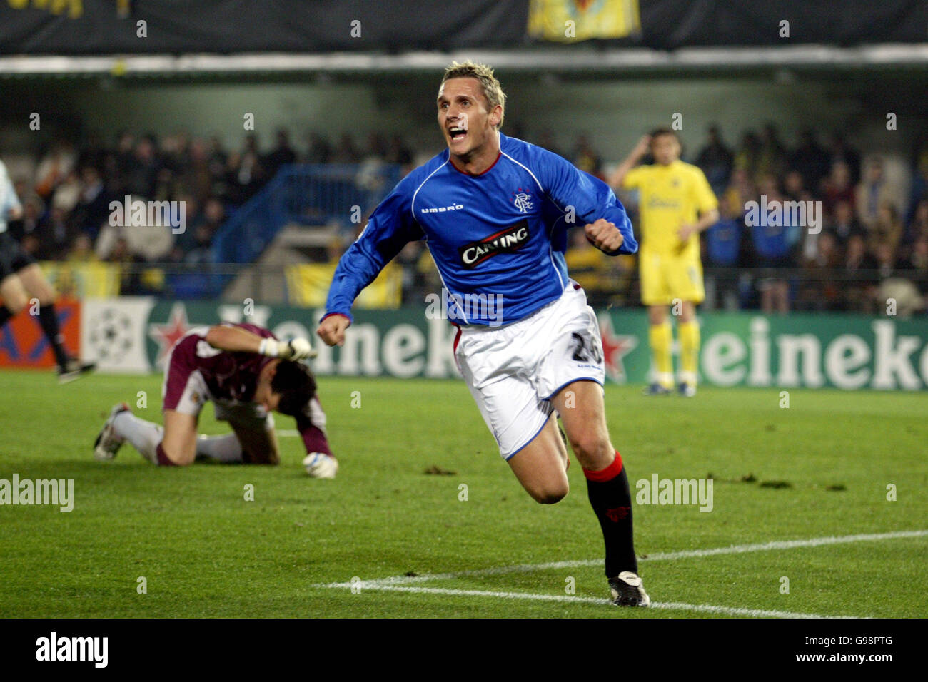 El madrigal rangers peter lovenkrands celebrates scoring hi-res stock ...